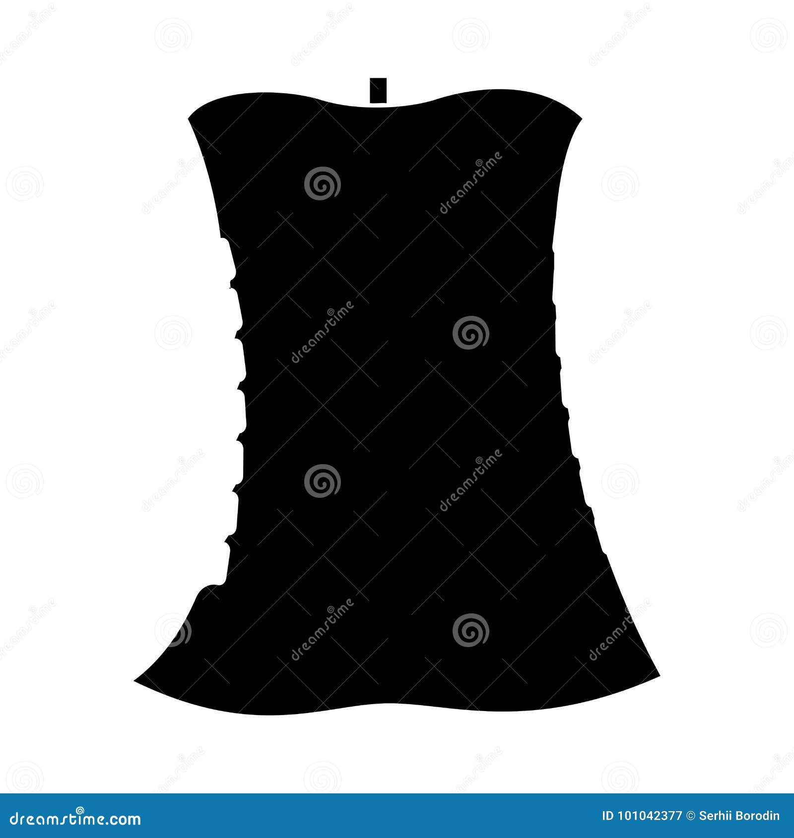 Apple core black icon . stock vector. Illustration of leftovers - 101042377