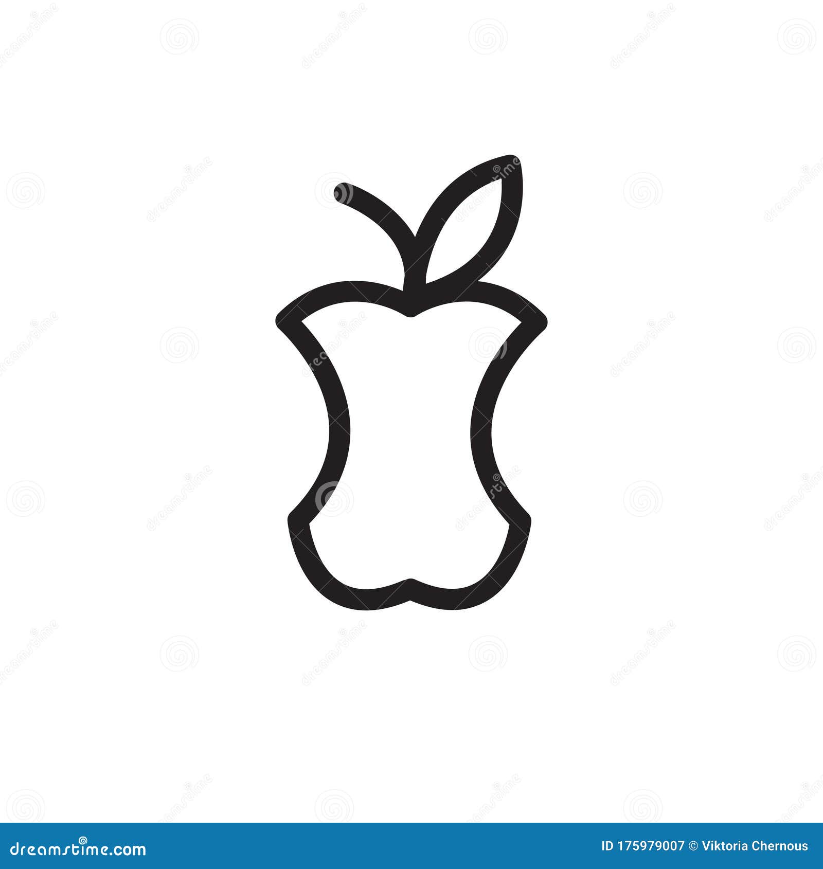 Apple Core Compost Line Icon, Vector Illustration Stock Illustration ...