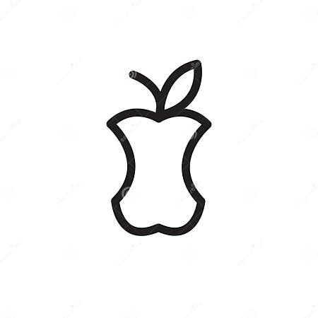 Apple Core Compost Line Icon, Vector Illustration Stock Illustration ...