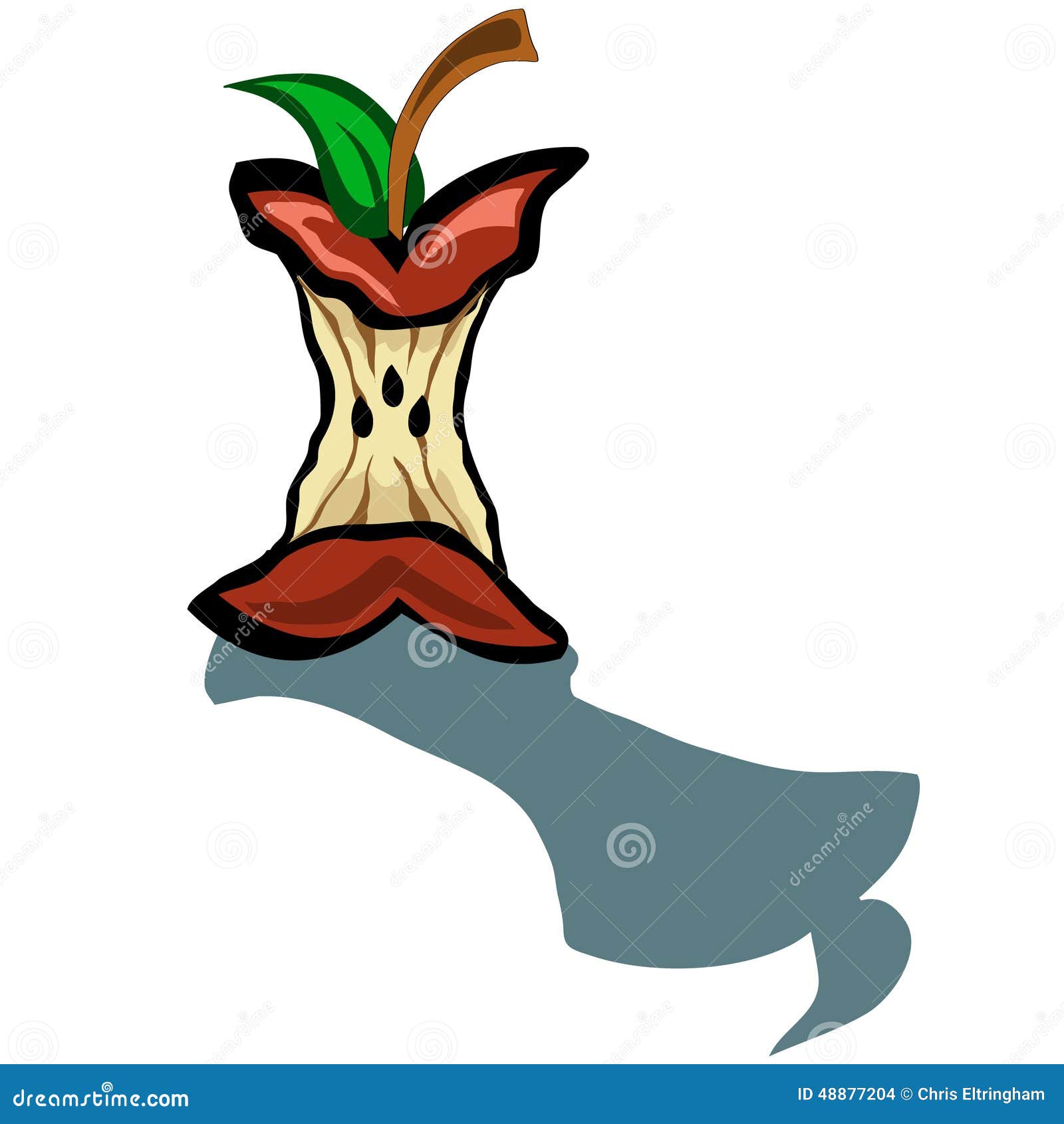 Apple Core stock vector. Illustration of core, unusual - 48877204