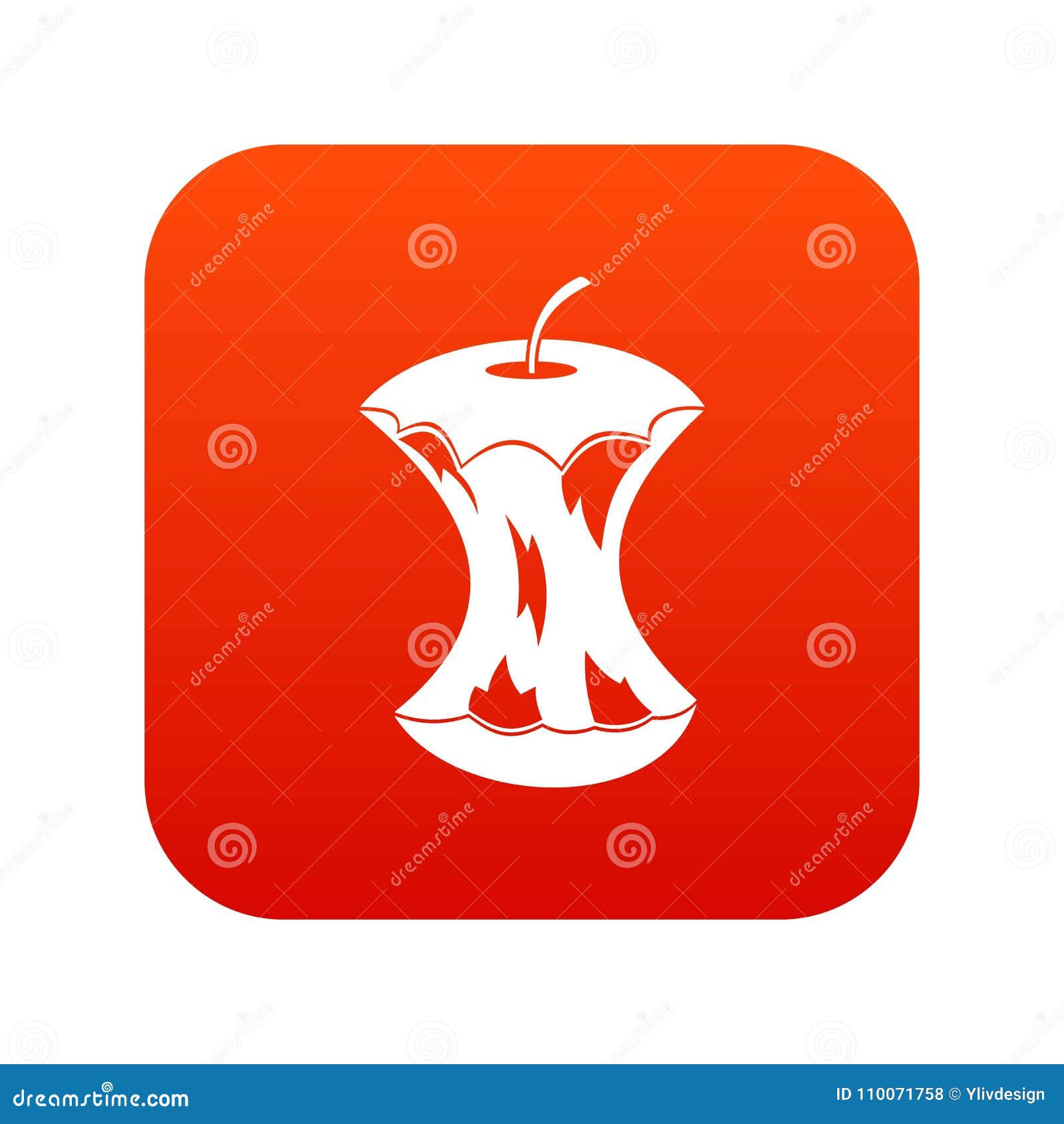 Apple Core Icon Digital Red Stock Vector - Illustration of apple ...