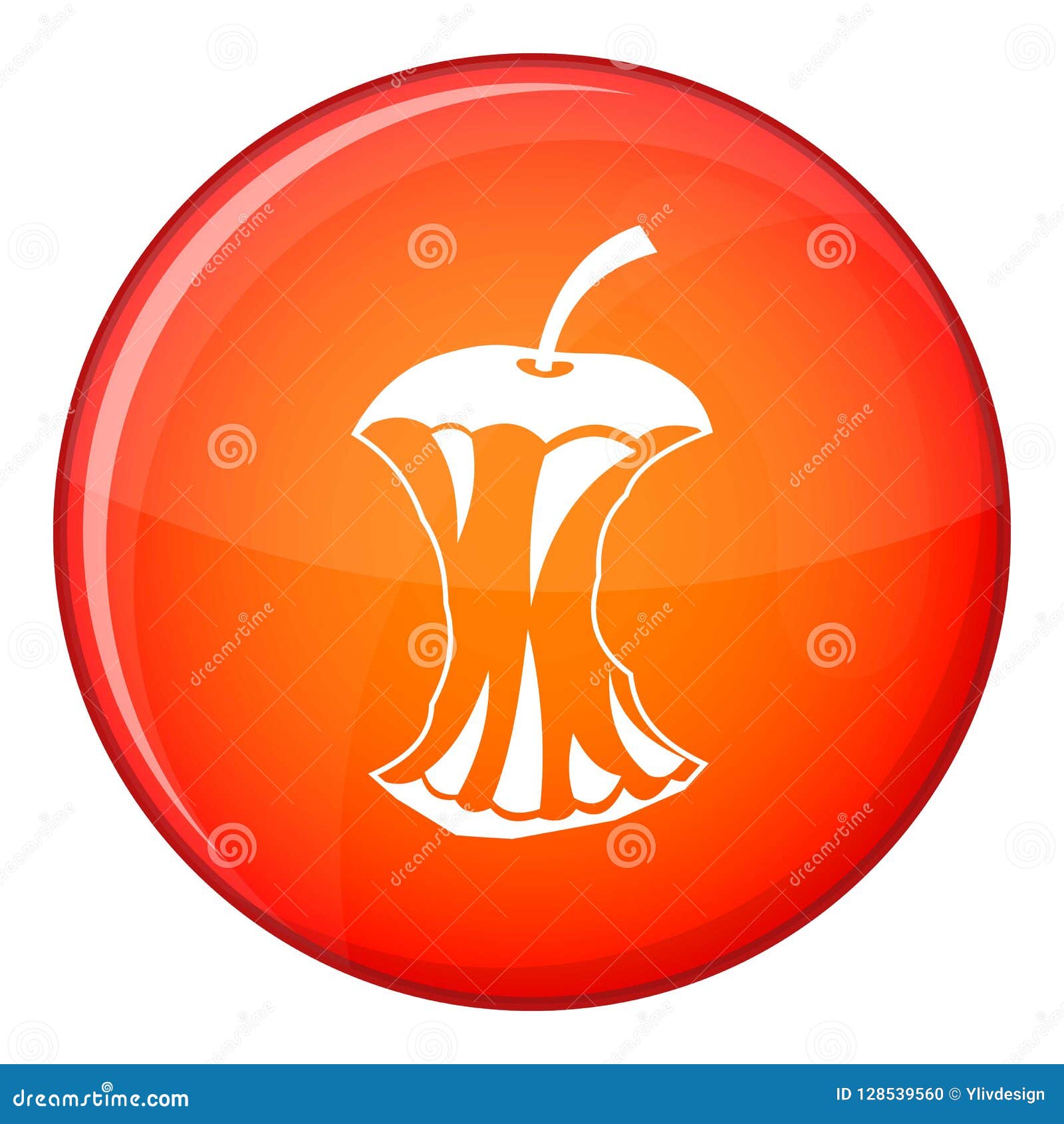 Apple Core Icon, Flat Style Stock Illustration - Illustration of ...