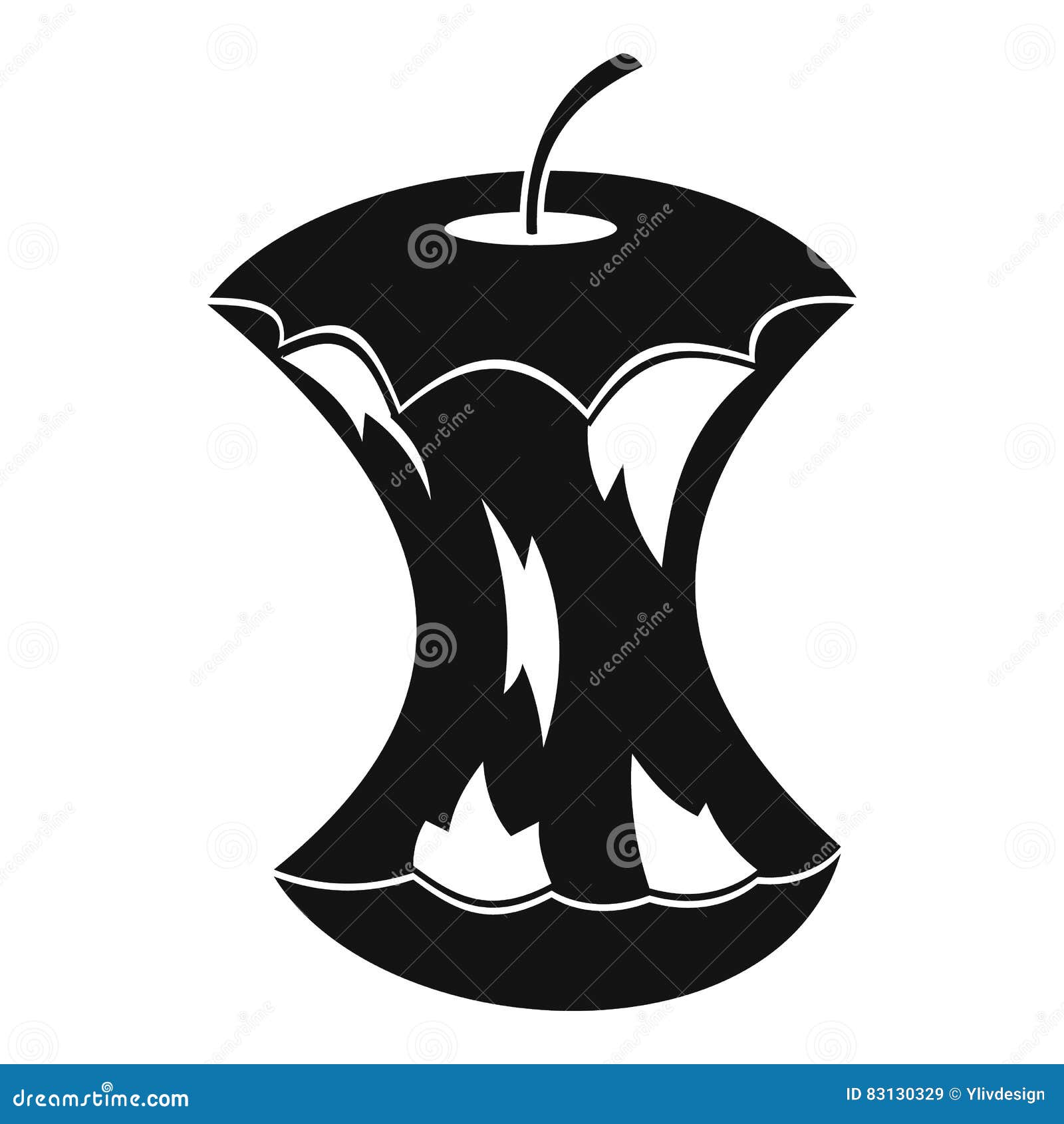 Apple Core Icon, Simple Style Stock Vector - Illustration of freshness ...