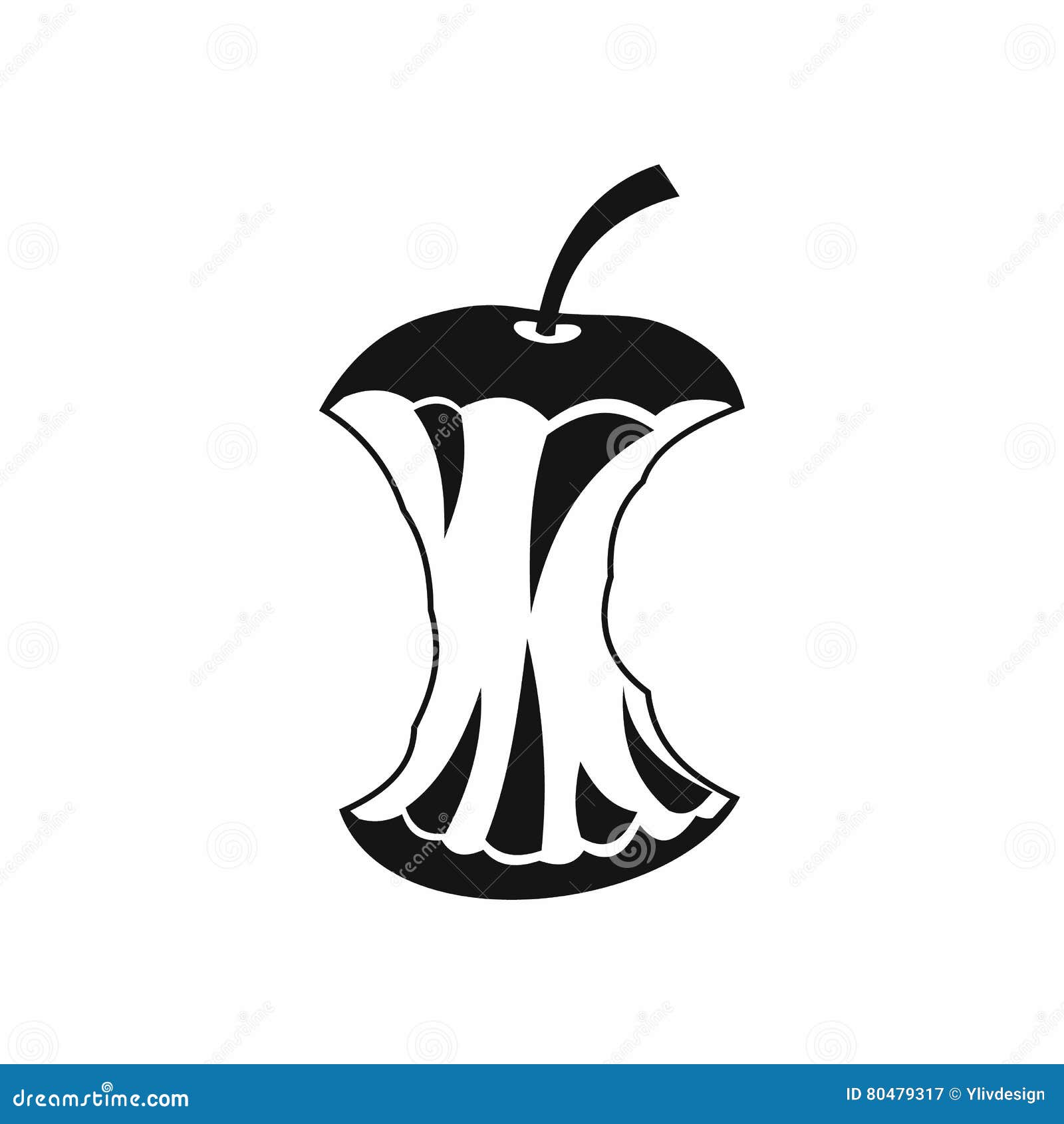 Apple Core Icon, Simple Style Stock Vector - Illustration of object ...