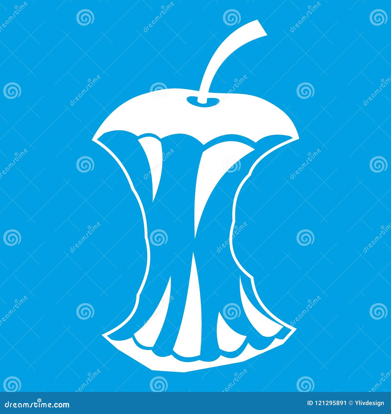 Apple core icon white stock vector. Illustration of food - 121295891