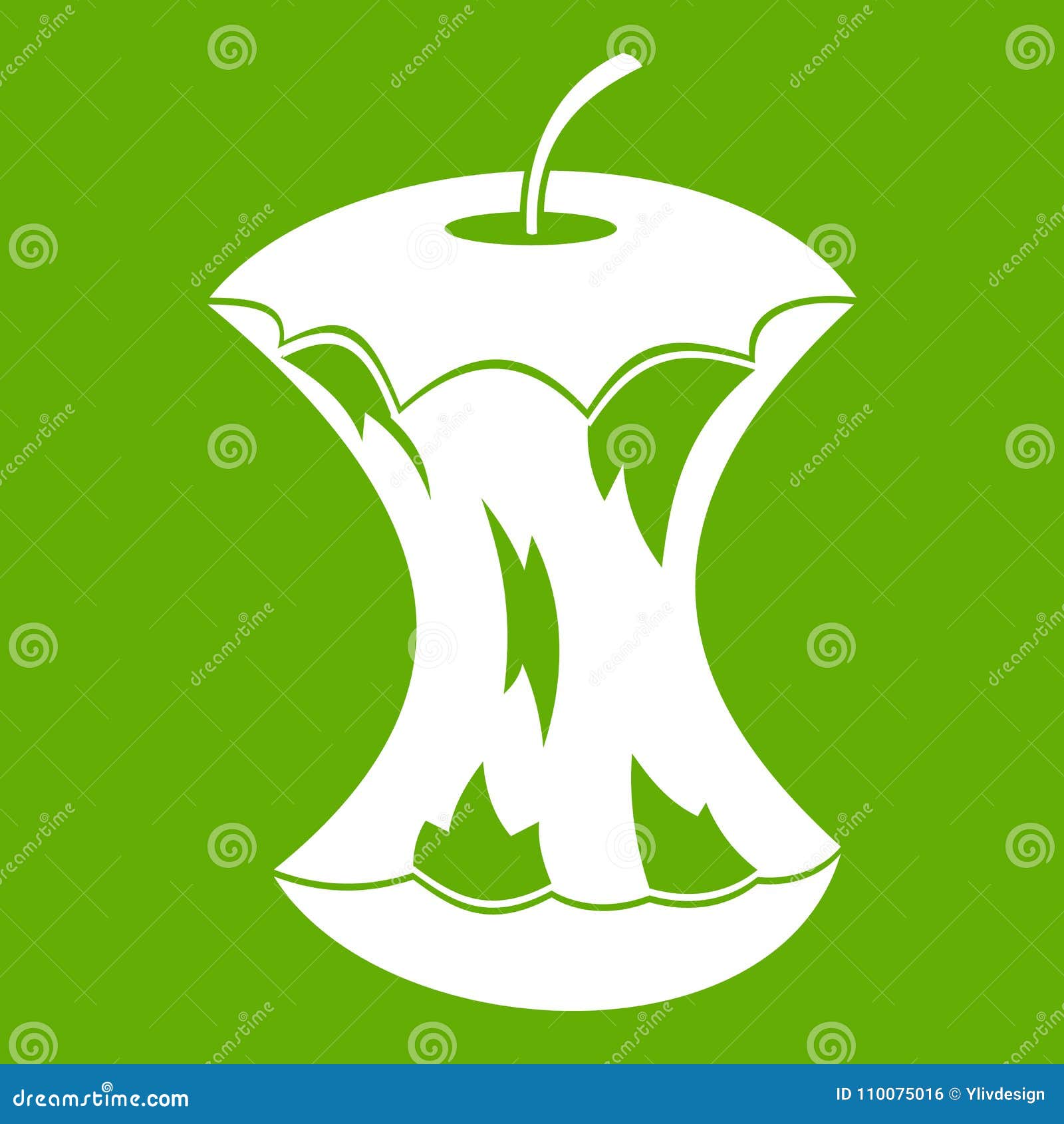 Apple core icon green stock vector. Illustration of juicy - 110075016