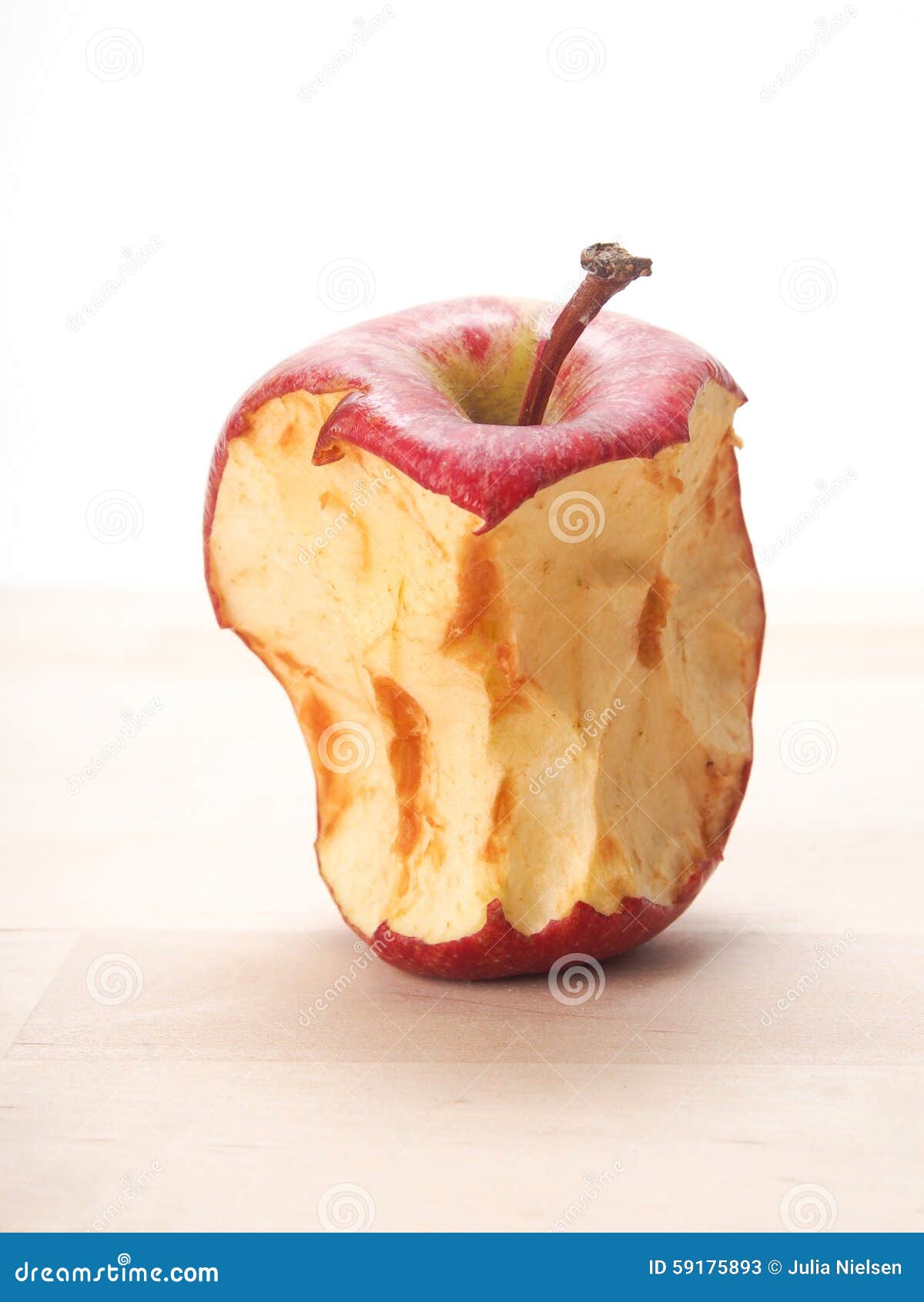 Apple core stock image. Image of snack, table, tasty - 59175893