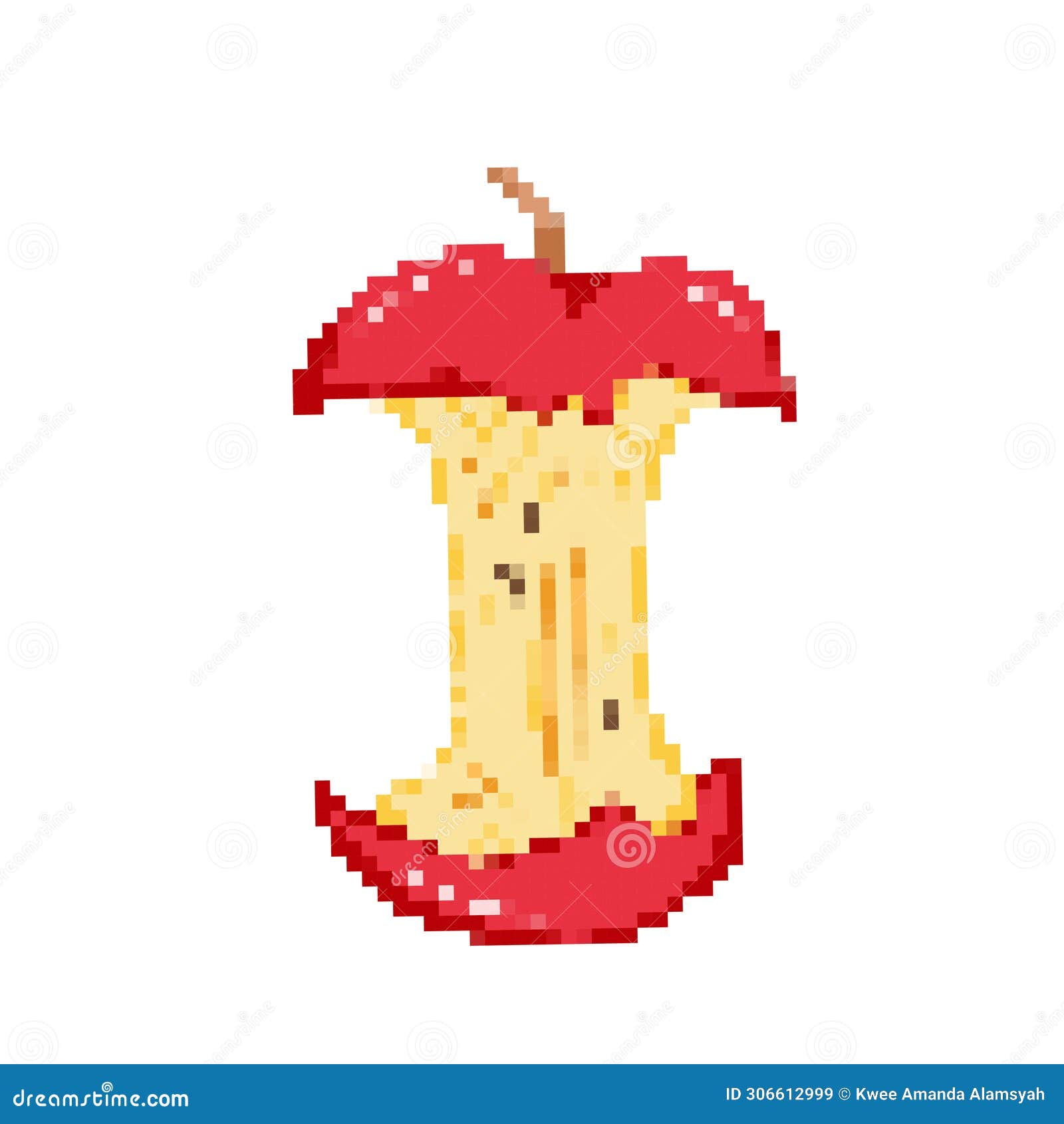 Apple Core Pixel Art Styled Vector Illustration Stock Vector ...
