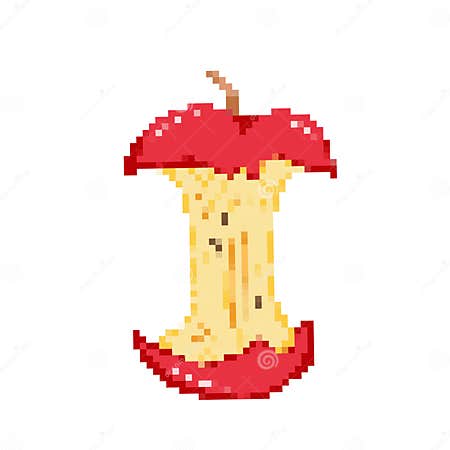 Apple Core Pixel Art Styled Vector Illustration Stock Vector ...