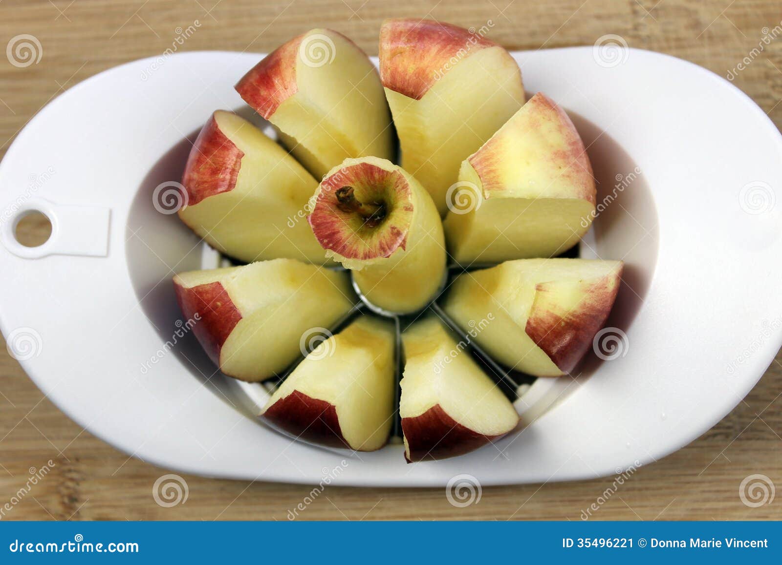 Apple cored and sliced stock image. Image of corer, vegan - 35496221