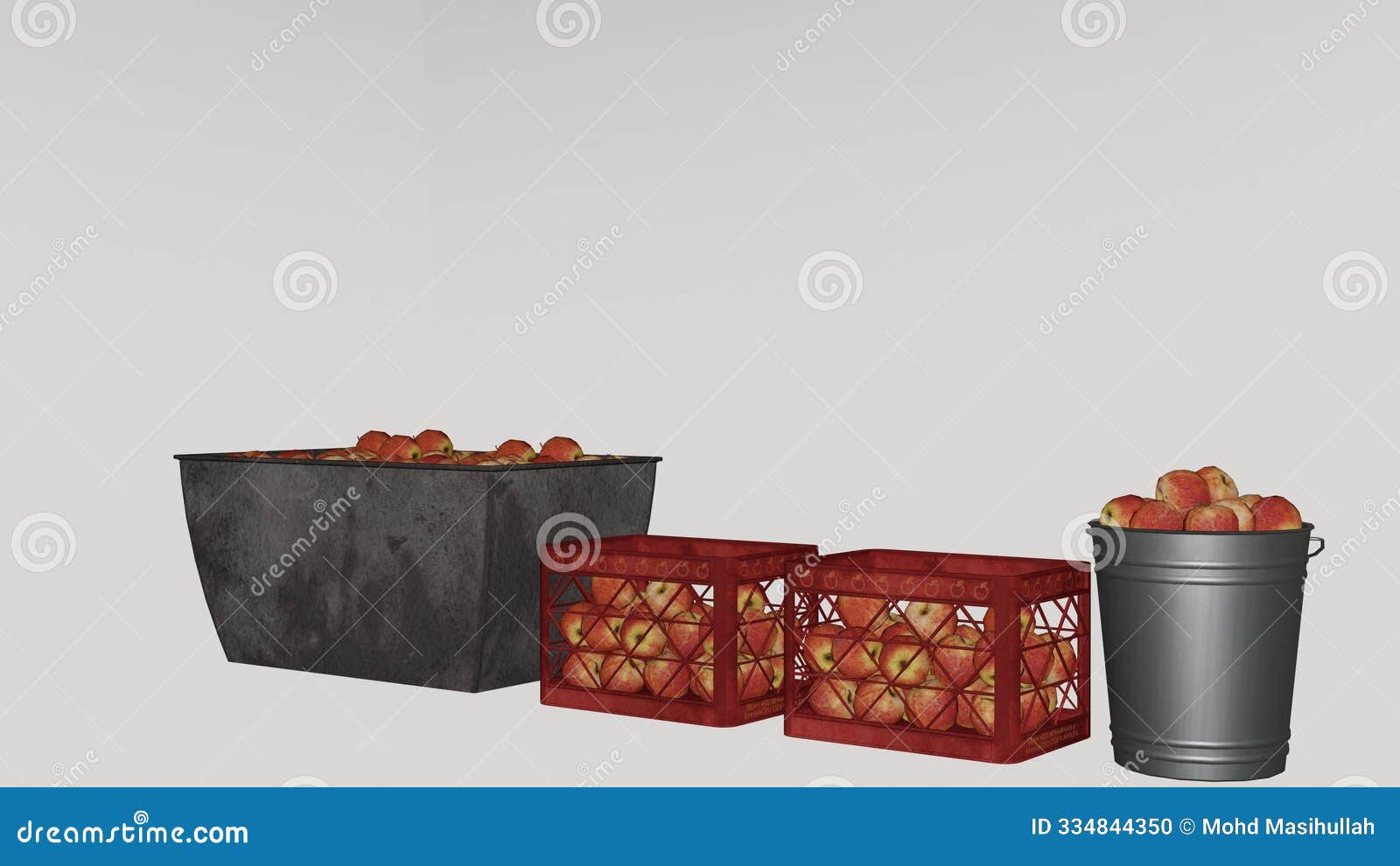 Apple Crates and Bucket stock illustration. Illustration of circle ...
