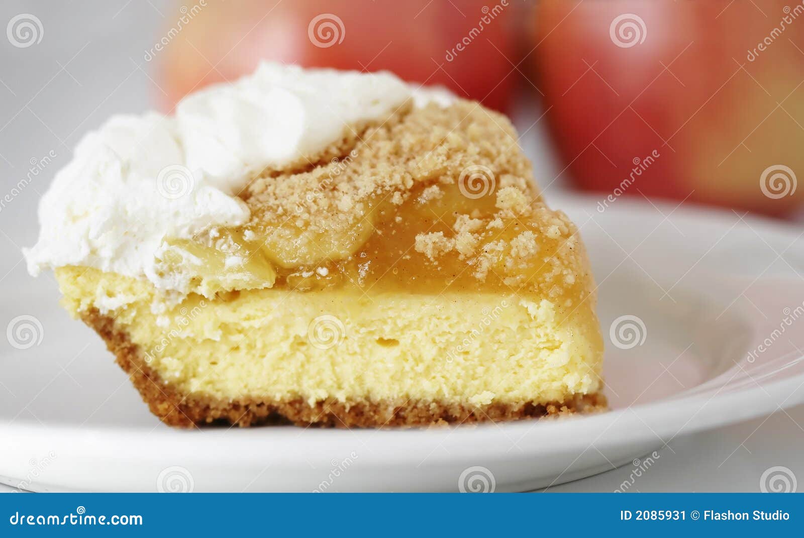 Apple cream cheese pie stock image. Image of soft, double - 2085931