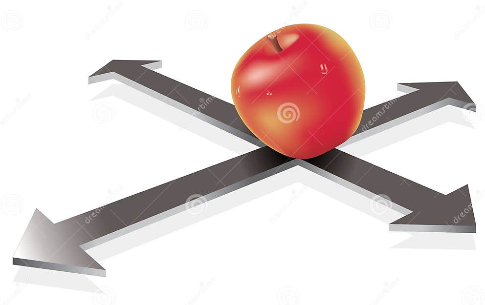 Apple on the crossroad stock vector. Illustration of choice - 21828998