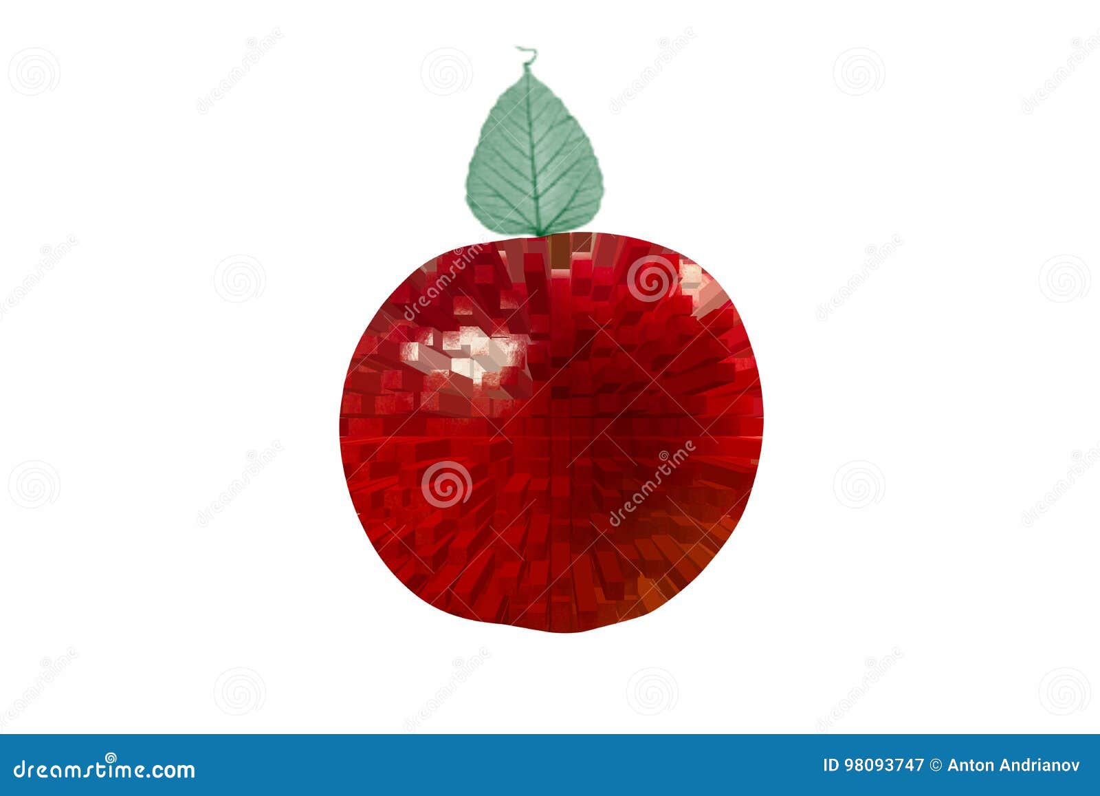 The Apple in cubes stock illustration. Illustration of delicious - 98093747