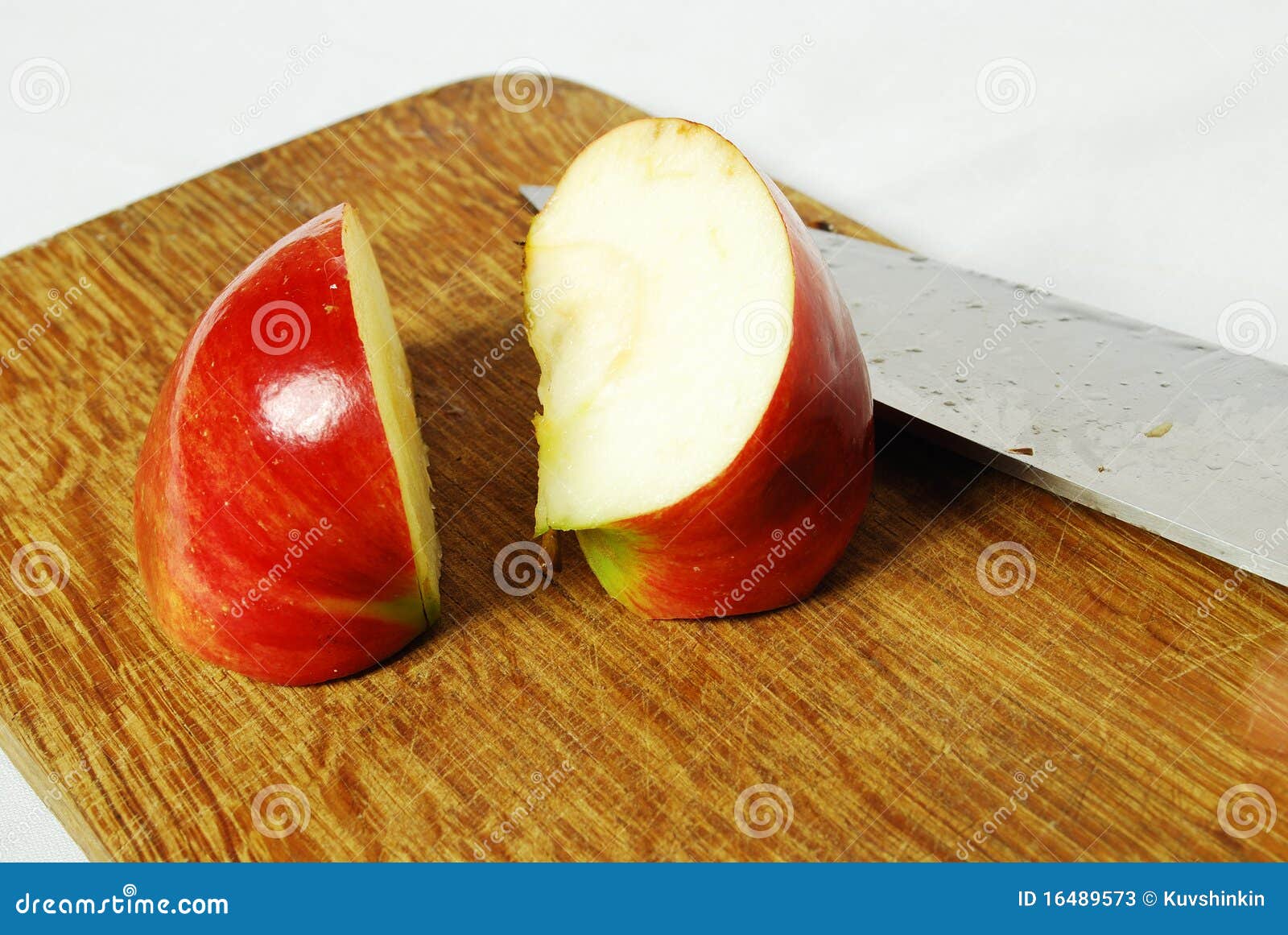 Apple is cut stock image. Image of knife, food, life - 16489573