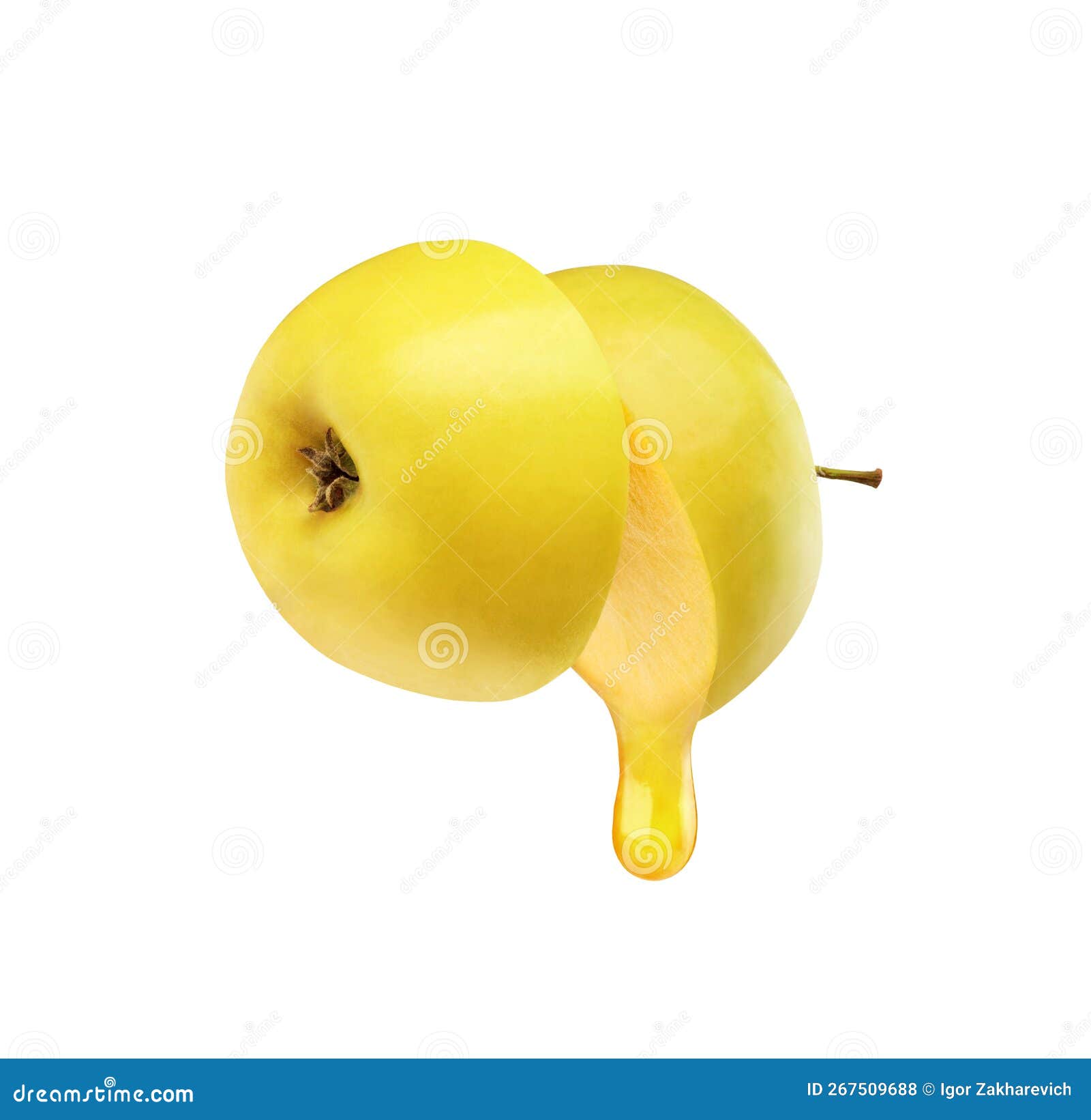 Apple Cut with a Drop of Juice Stock Photo - Image of drop, refreshment ...