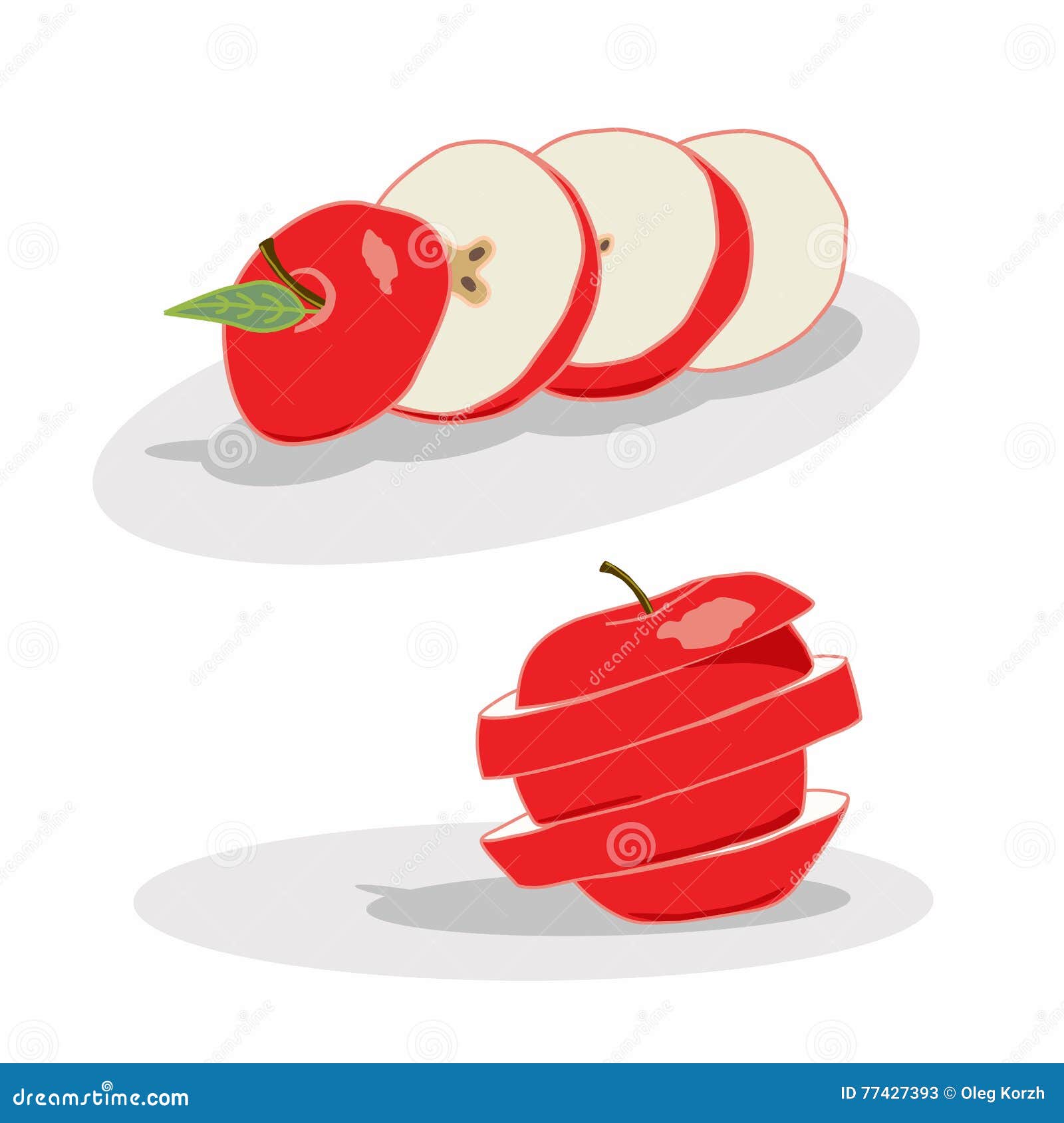 Apple cut stock vector. Illustration of closeup, icon - 77427393