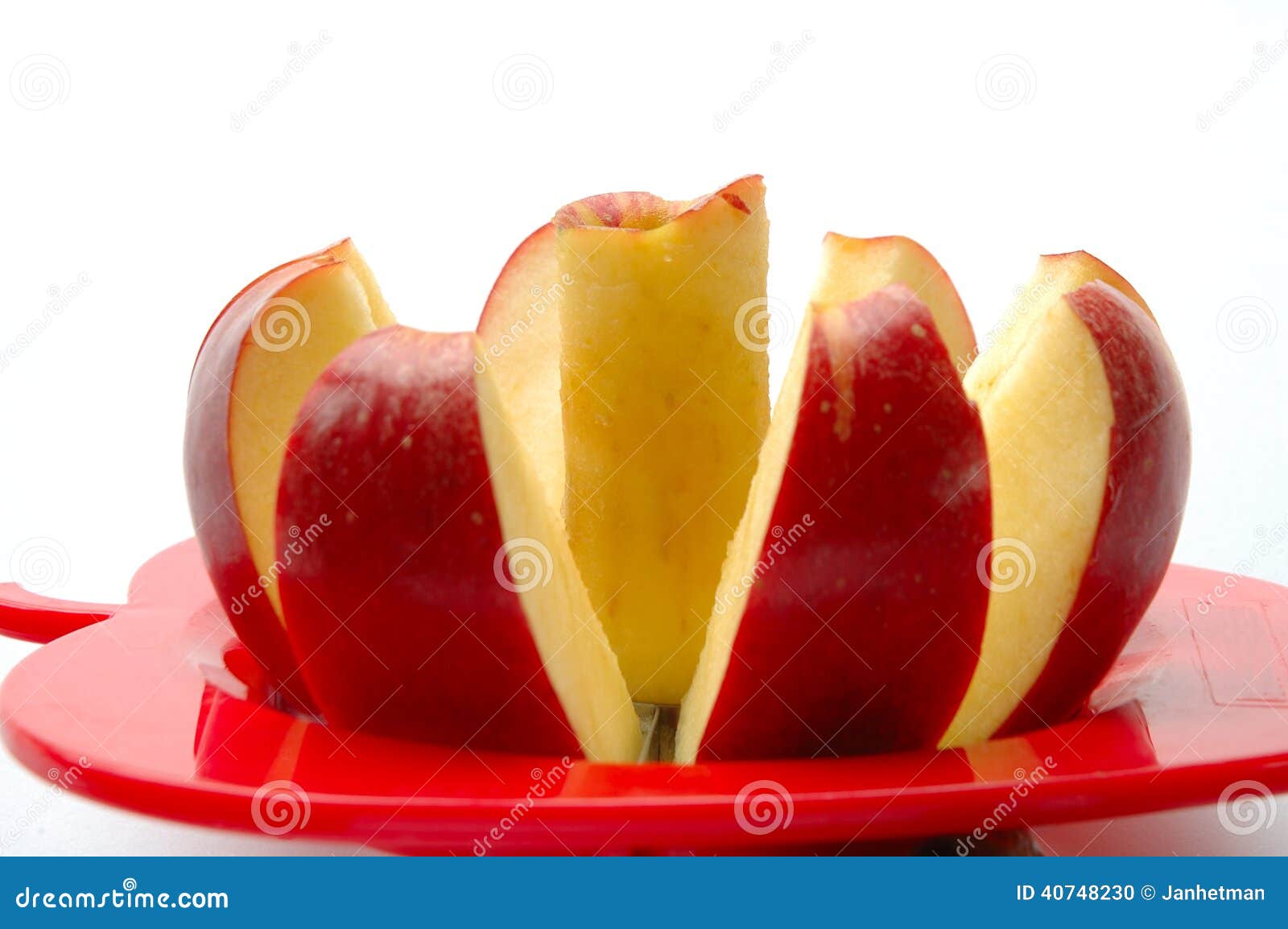 Apple Cut on White Background Stock Photo - Image of white, background ...