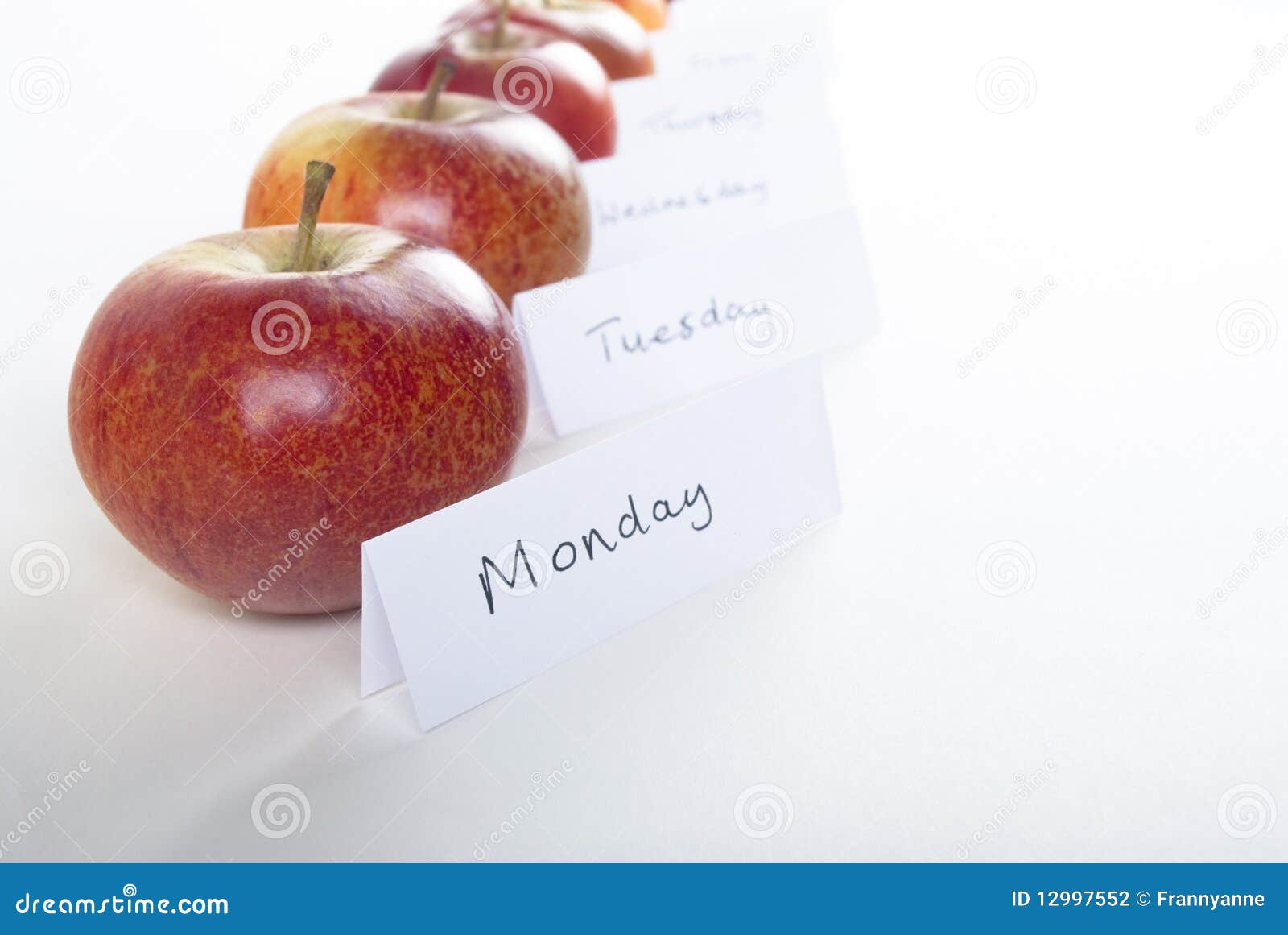 An Apple a Day stock photo. Image of fruit, labels, white - 12997552
