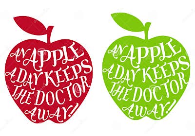 An apple a day, vector stock vector. Illustration of quote - 29052705