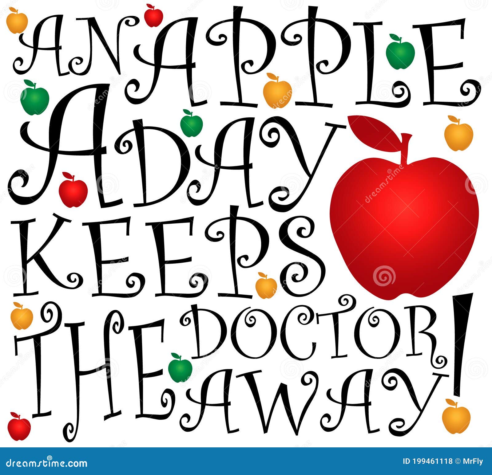 An Apple a Day, Vector Illustration Stock Vector - Illustration of ...