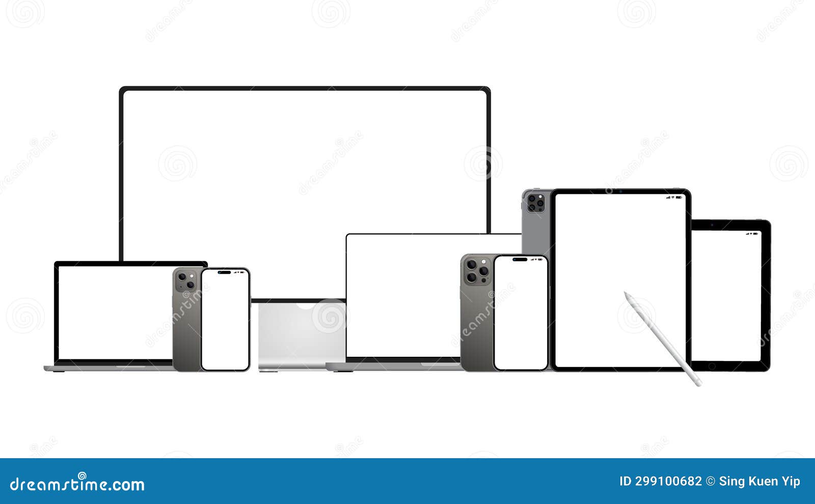 Apple Devices Editorial Set. Macbook Pro, Air. Ipad Pro. Charging For ...