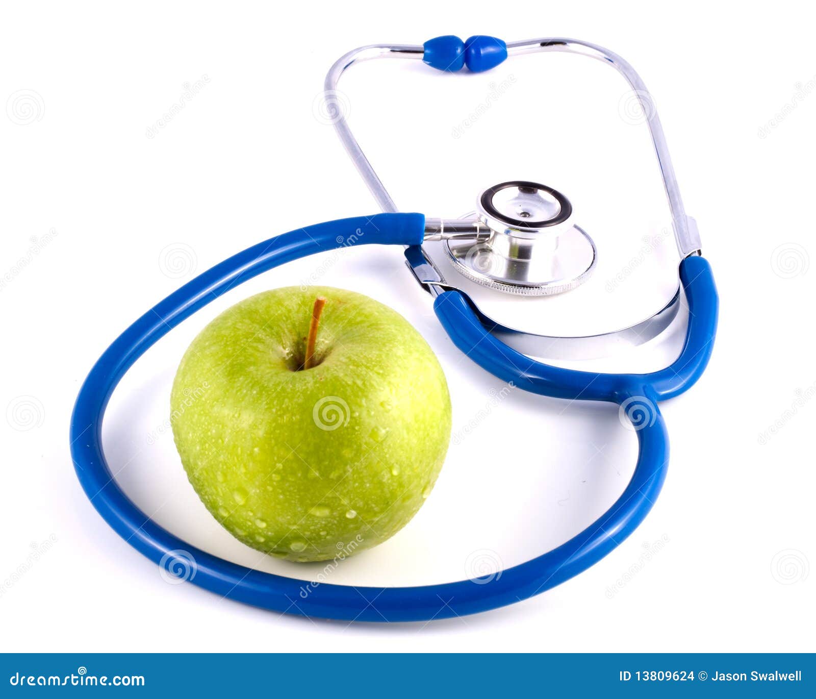 Apple and Doctors Stethoscope Stock Photo - Image of medical, fruit ...
