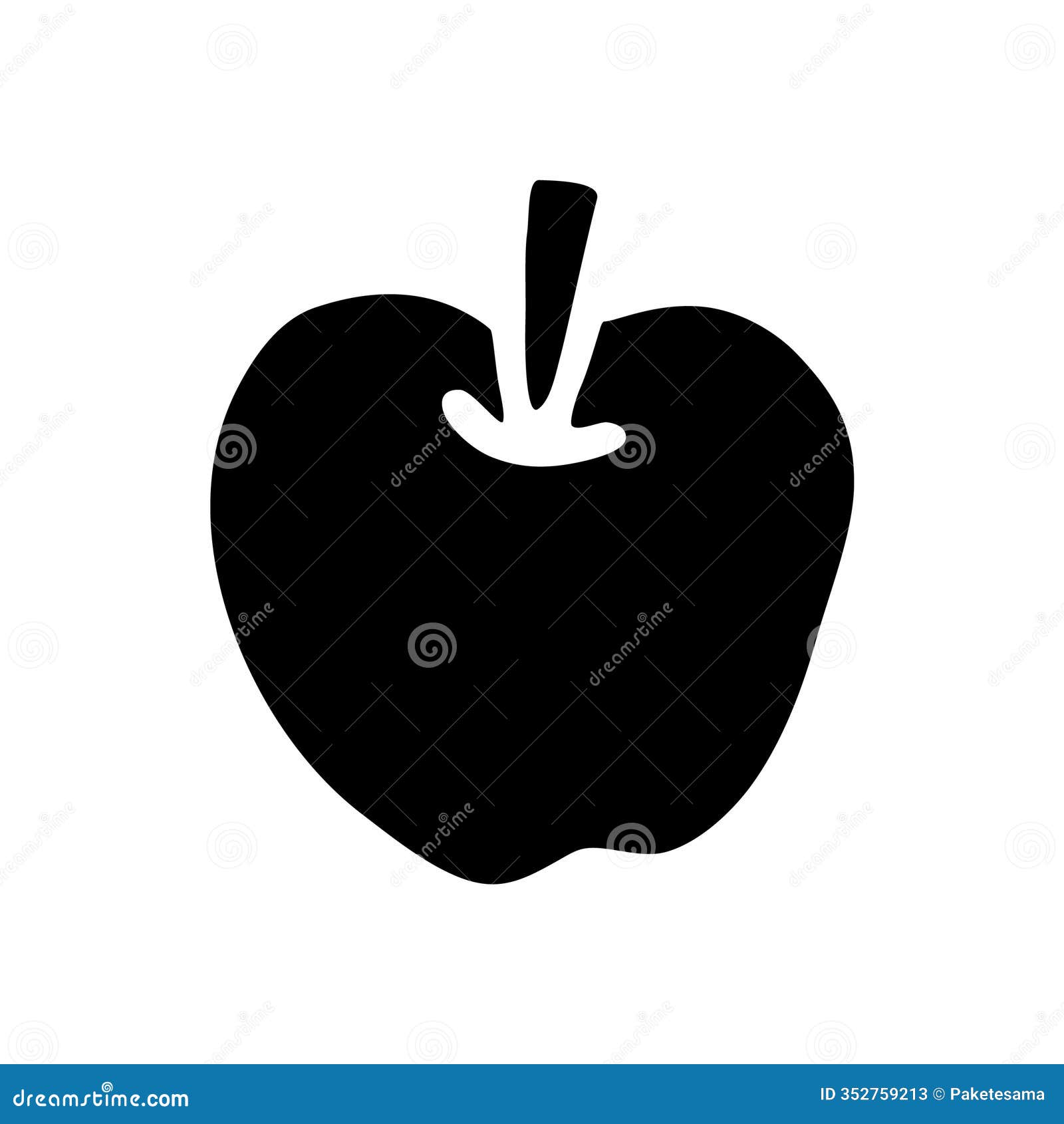 Apple Doodle Icon Hand Drawn in Flat Style Stock Illustration ...