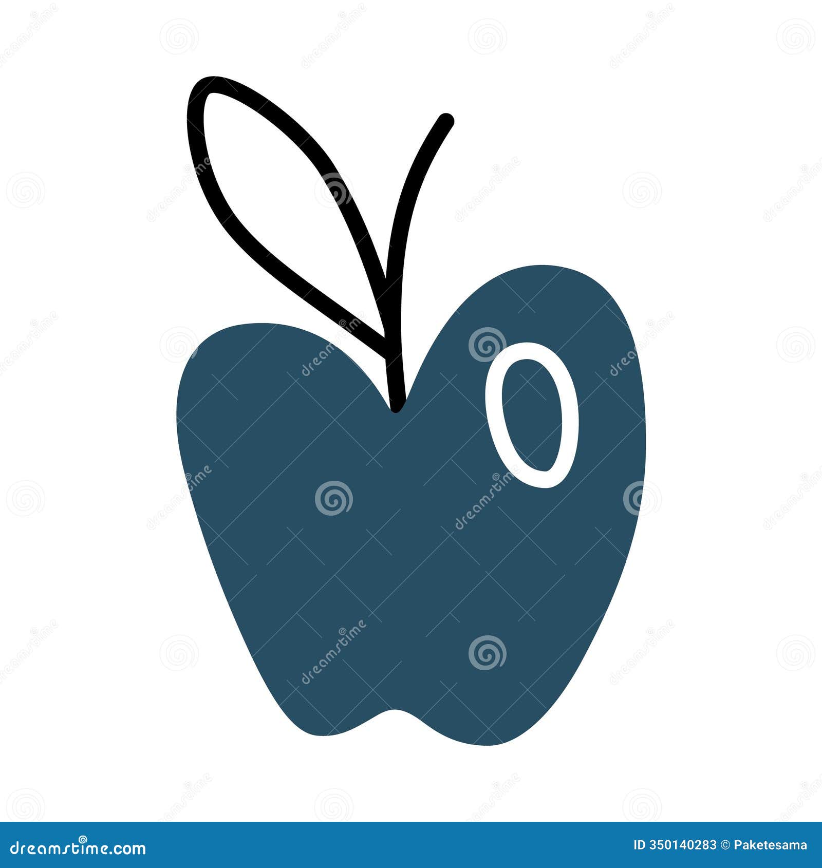 Apple Doodle Icon or Logo, Hand Drawn with Thin Line Stock Vector ...