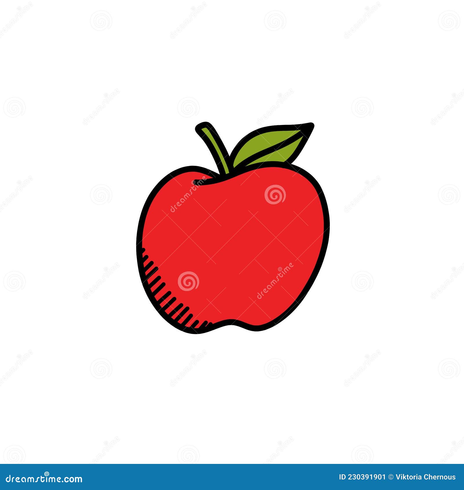 Apple Doodle Icon , Vector Color Line Illustration Stock Vector ...