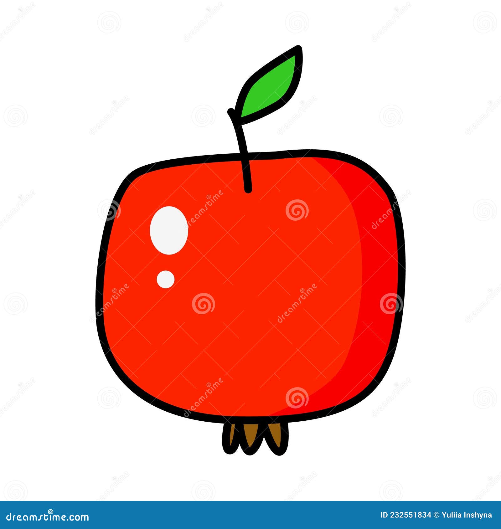 Apple Doodle Illustration. Hand Drawn Illustration, Stock Vector ...