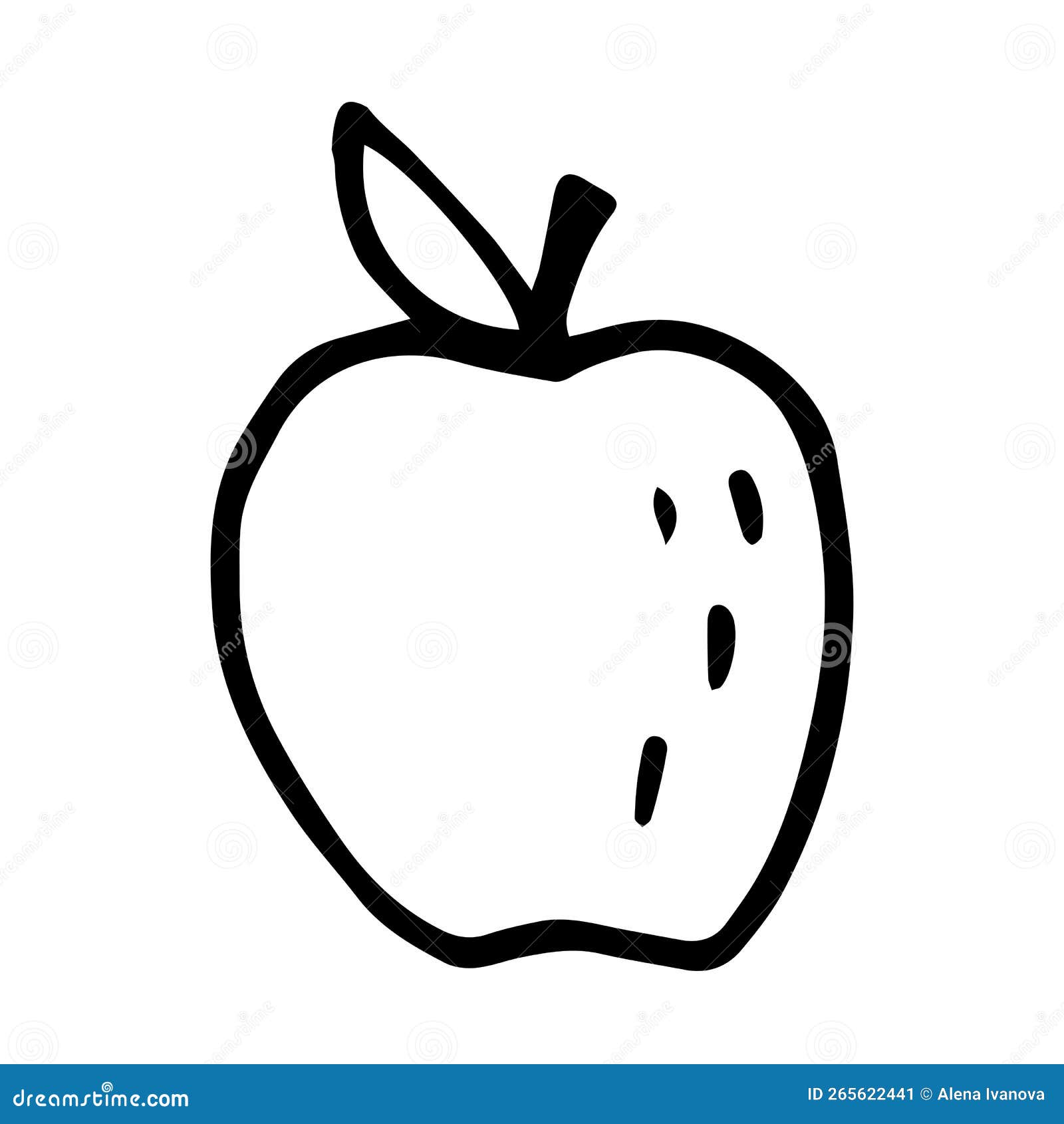 Apple Doodle Style Vector Illustration Isolated on White Stock Vector ...