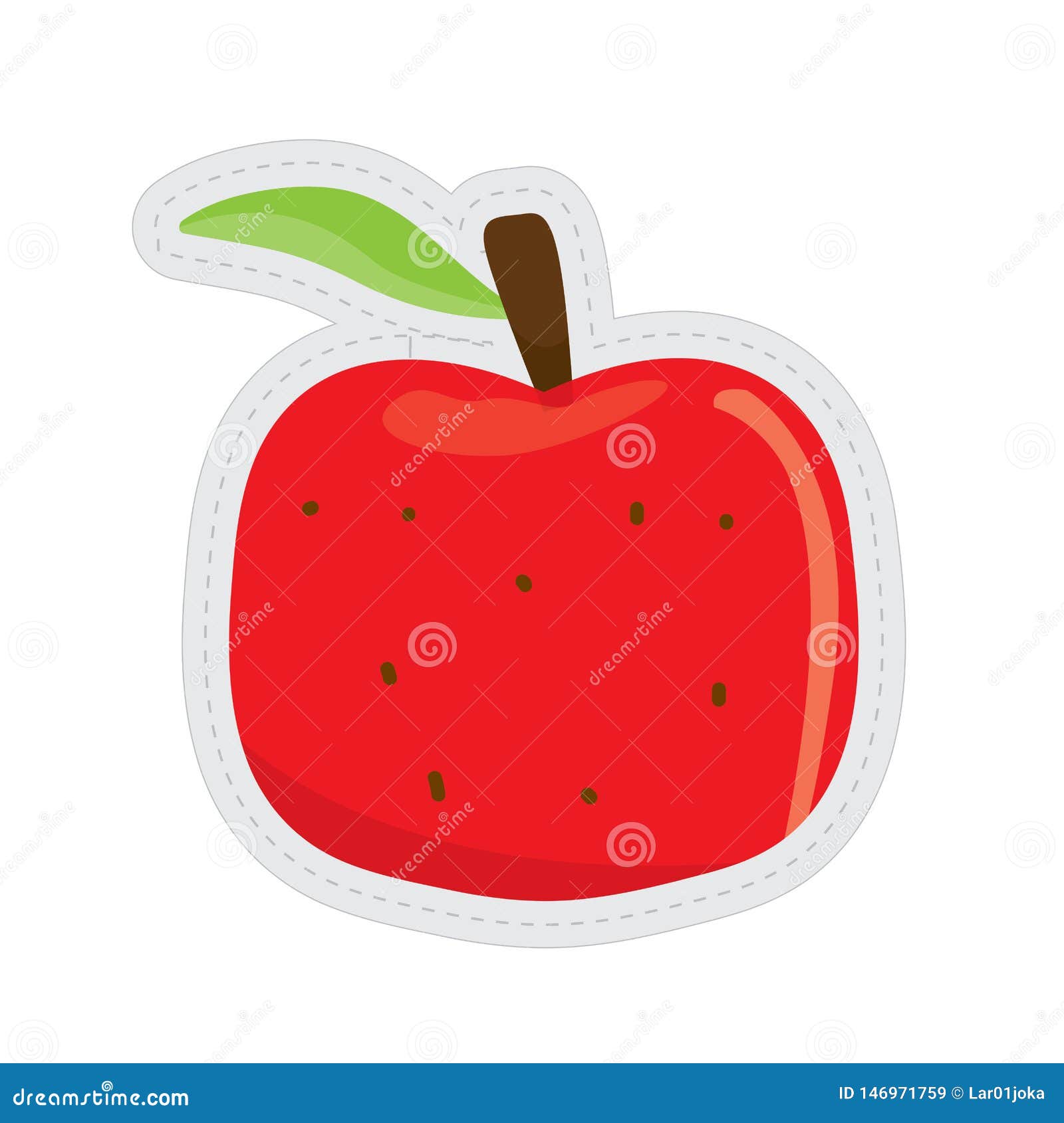 Apple dotted sticker stock vector. Illustration of clipart - 146971759