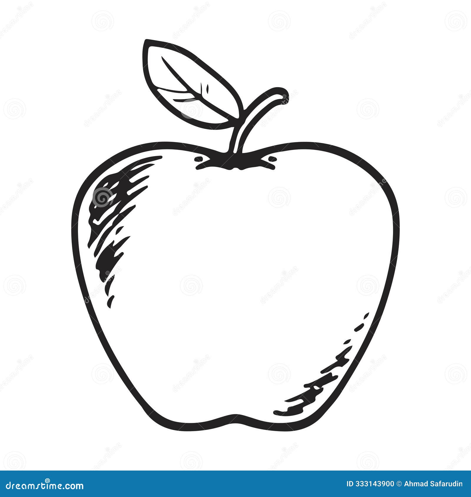 Apple Drawing. Knowledge Symbol. Fresh Fruit Engraving Cartoon Vector ...
