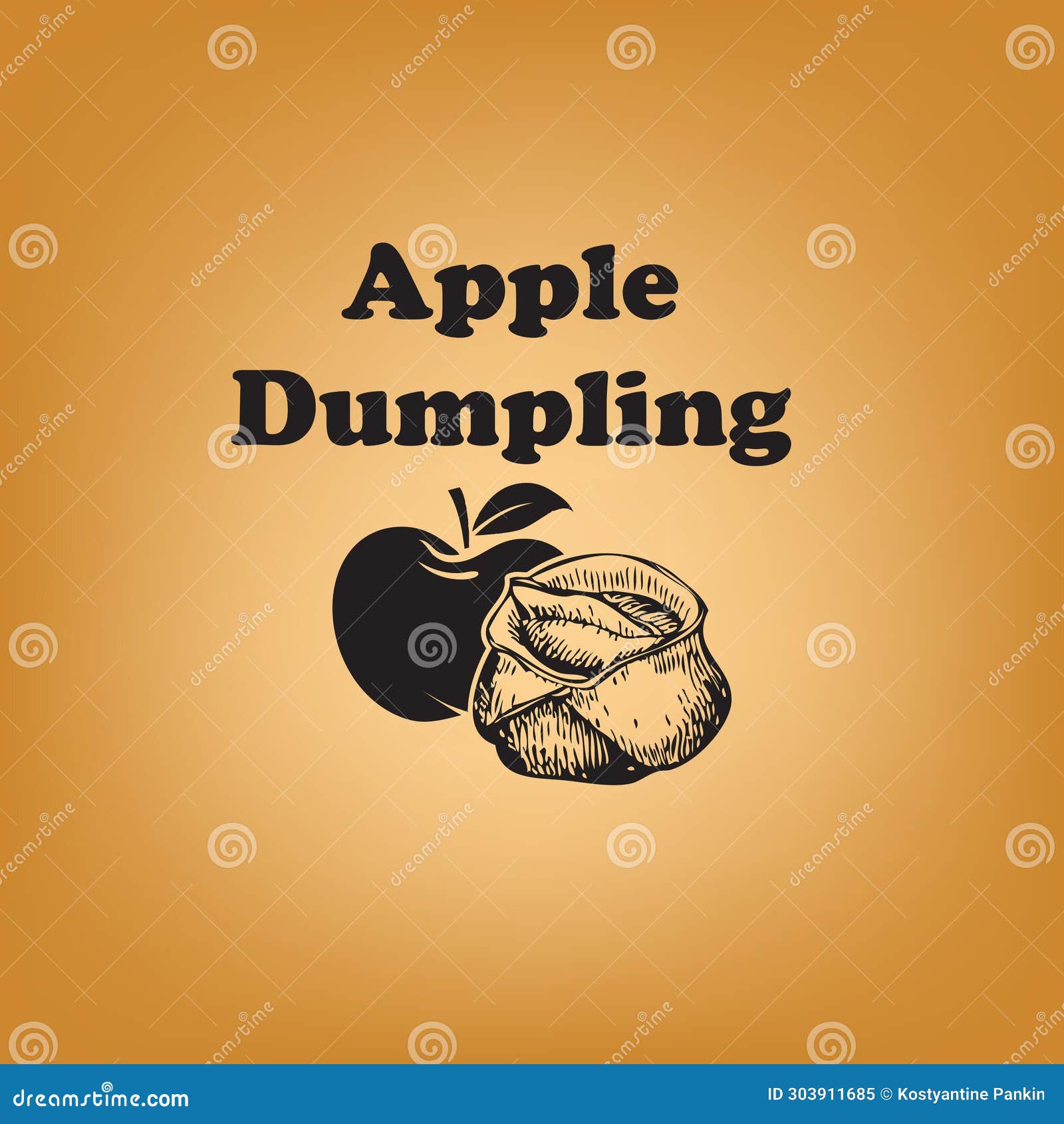 Apple Dumpling poster stock vector. Illustration of bake - 303911685