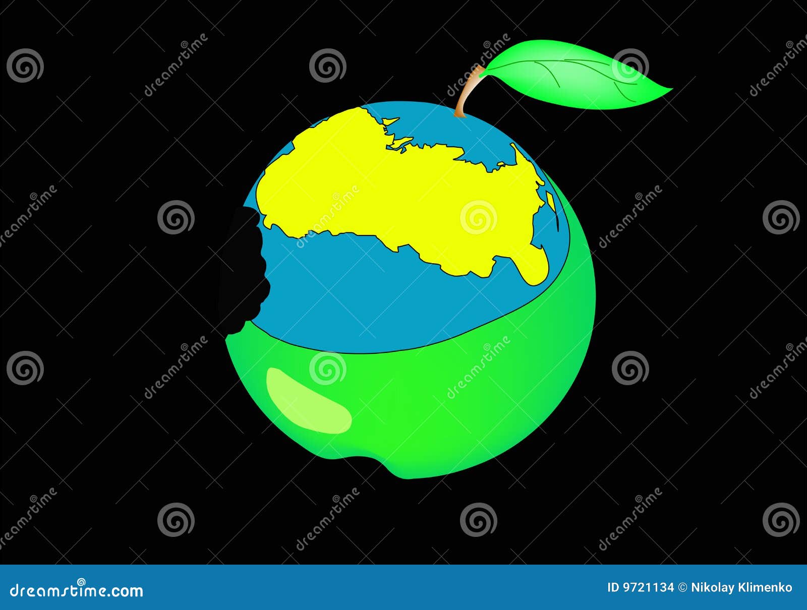 Apple With Earth Texture Map Stock Photography | CartoonDealer.com ...