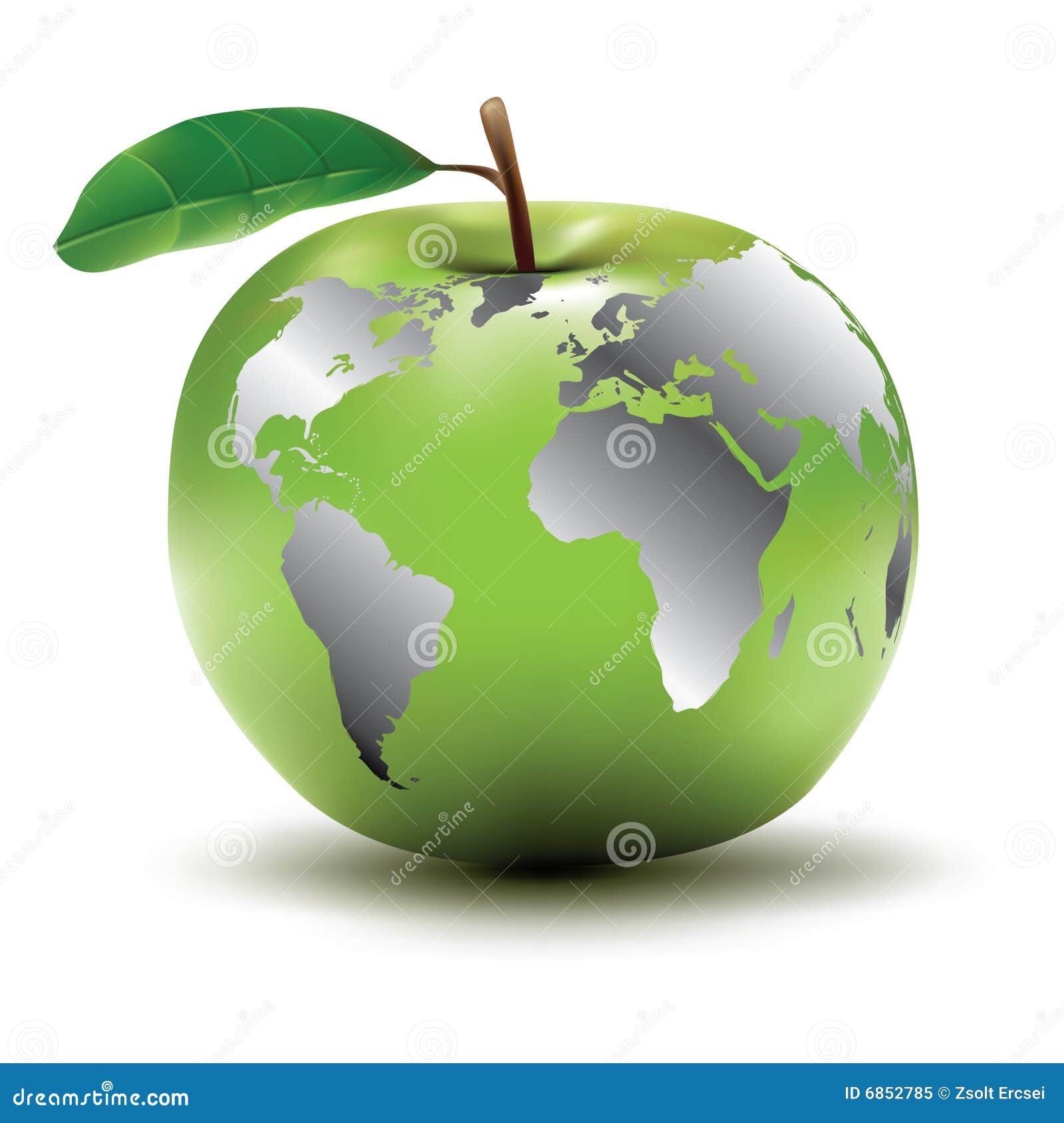 Apple - earth concept stock vector. Illustration of planet - 6852785