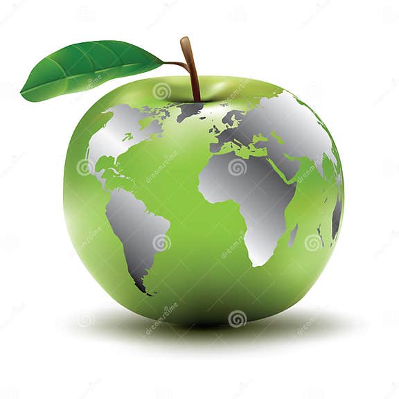Apple - earth concept stock vector. Illustration of planet - 6852785