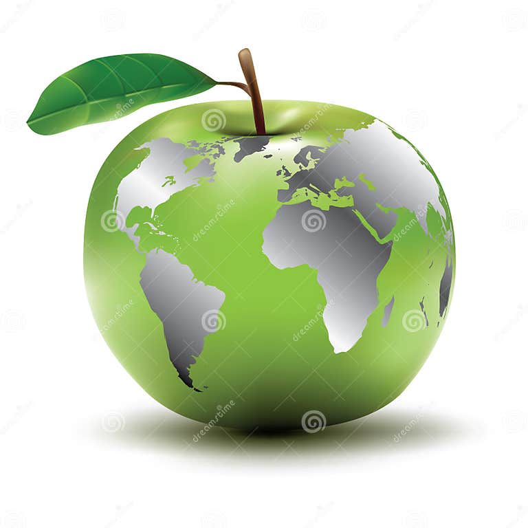 Apple - earth concept stock vector. Illustration of planet - 6852785