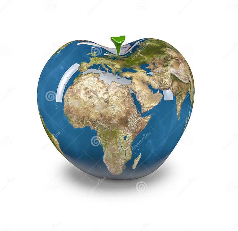 Apple Earth stock illustration. Illustration of earth - 32955244