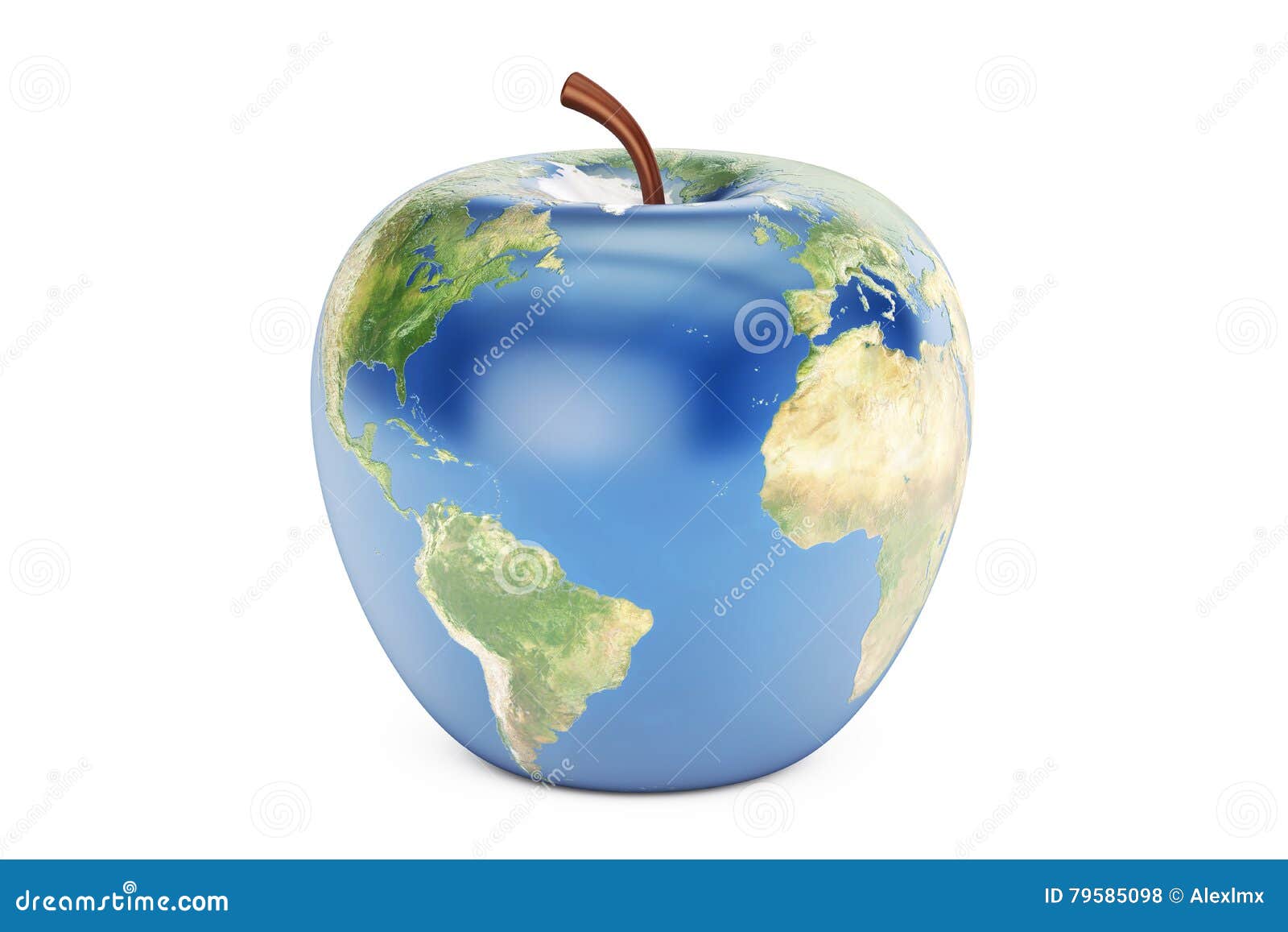 Apple With Earth Texture Map Royalty-Free Stock Image | CartoonDealer ...