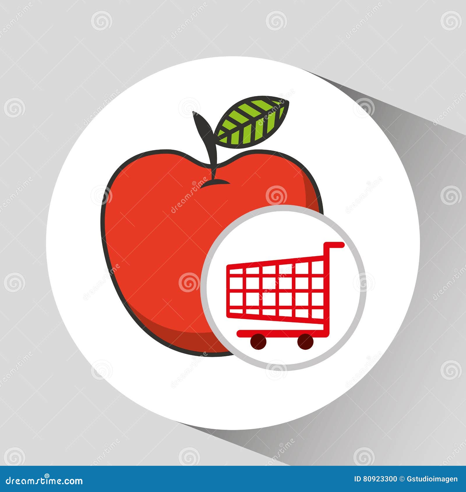 Apple Ecommerce Shopping Cart Graphic Stock Vector - Illustration of ...
