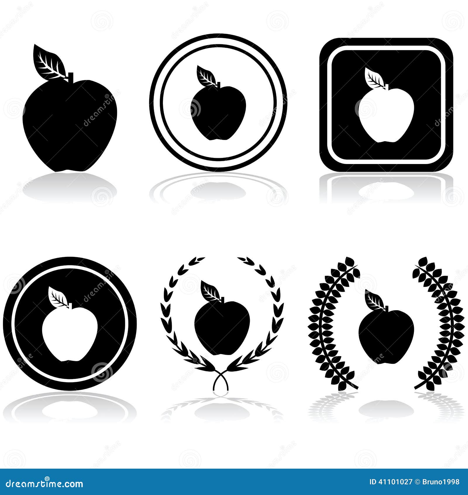Apple emblems stock vector. Illustration of white, template - 41101027