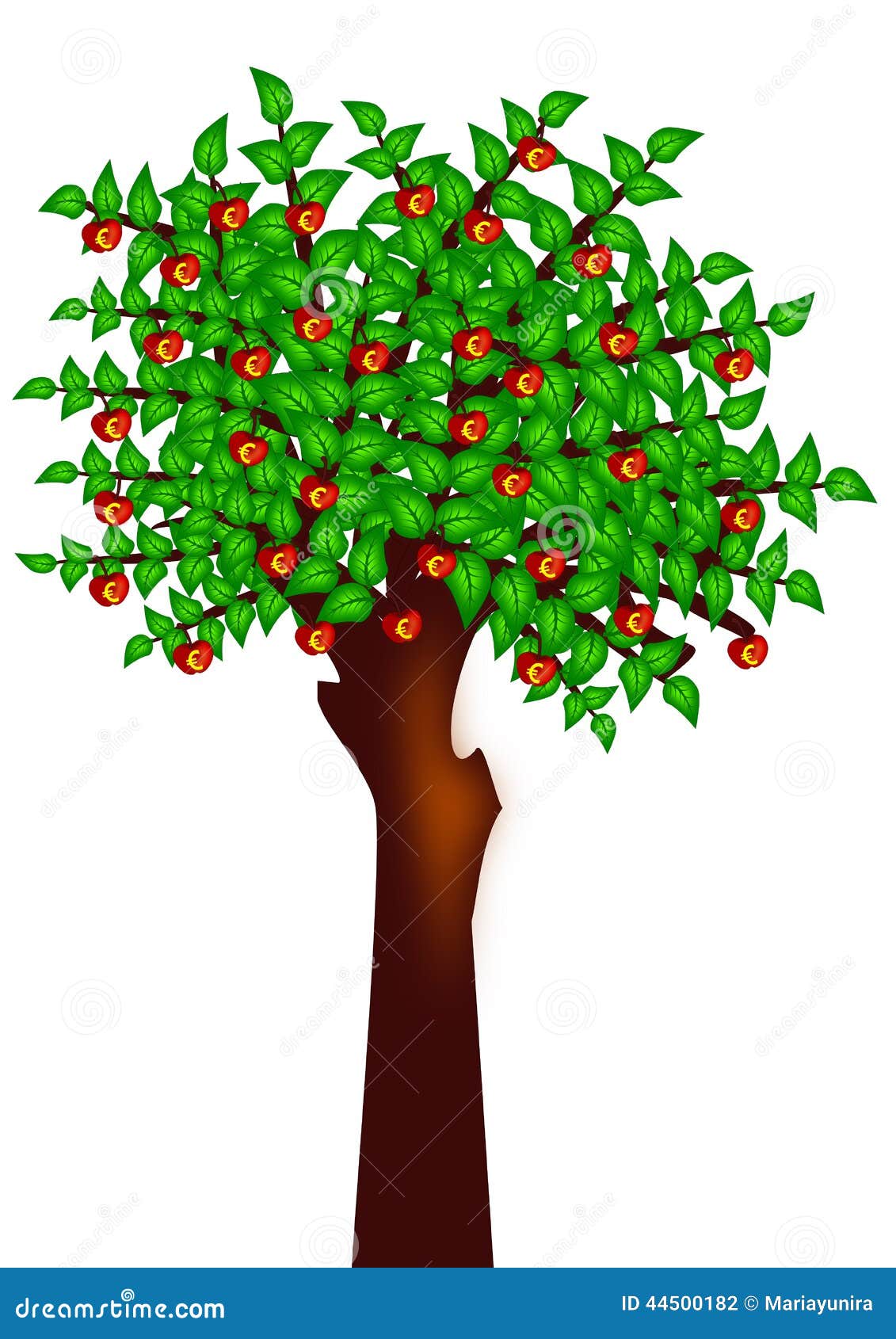 Apple Euro Tree stock illustration. Illustration of growing - 44500182