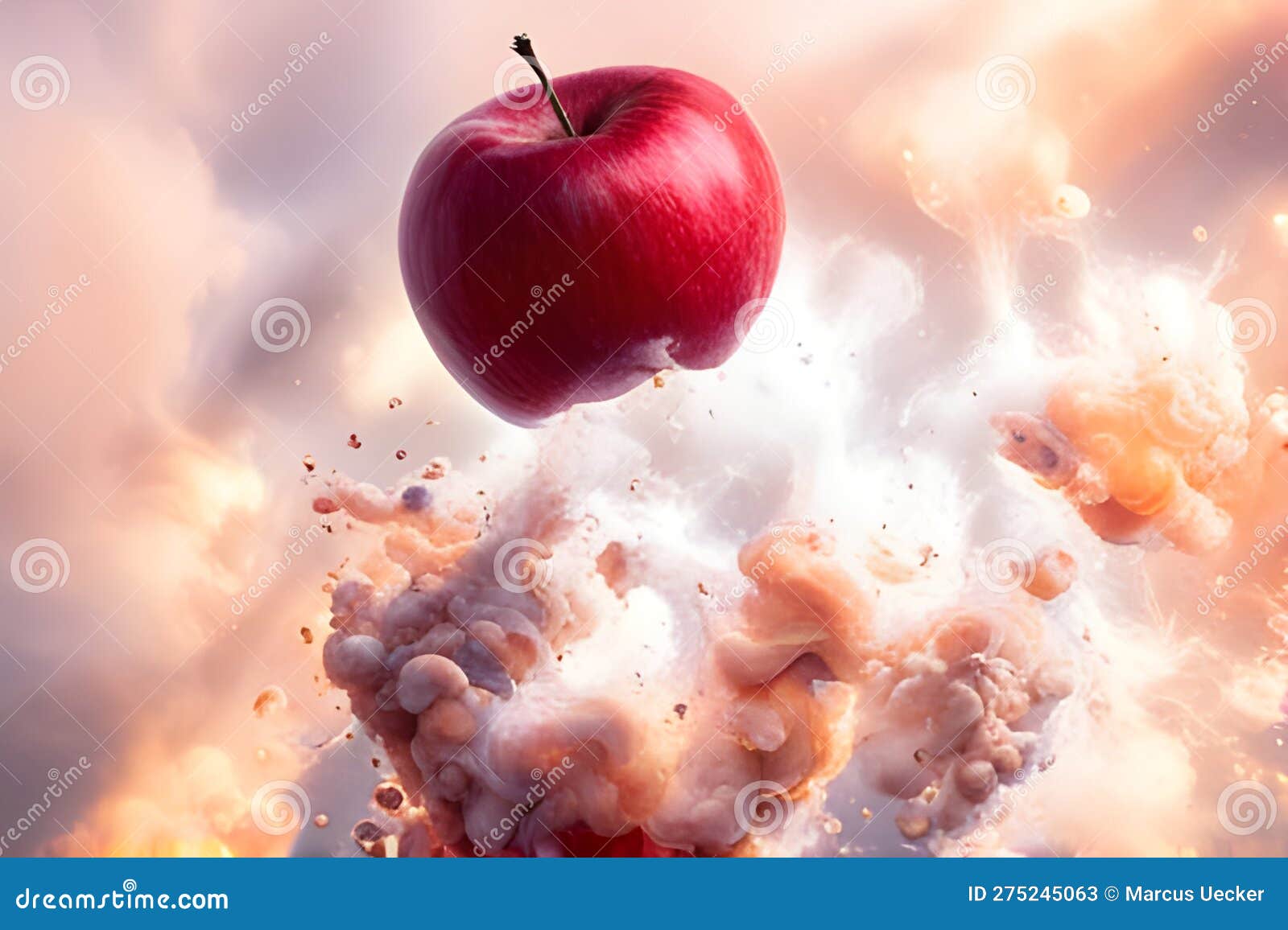 Apple Explodes , Full of Flavor - Generative Ai Illustration Stock ...
