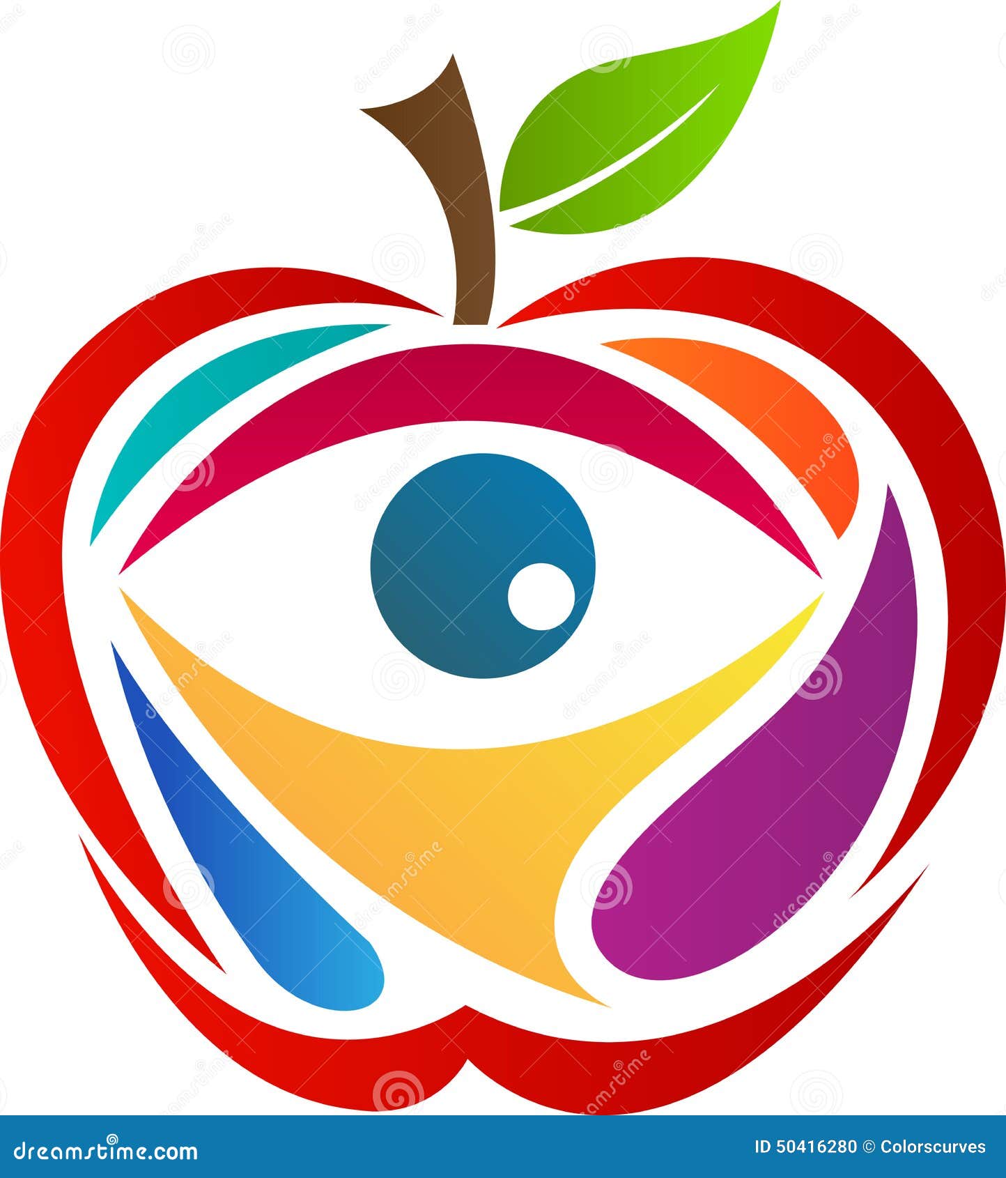 Apple with eye stock vector. Illustration of apple, color - 50416280