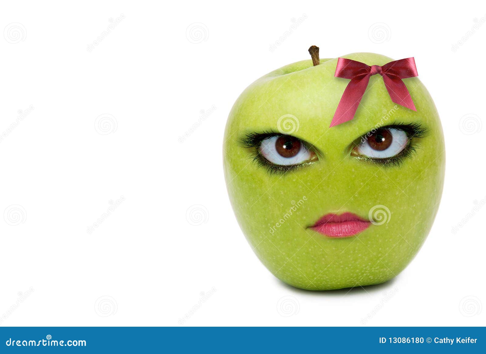 Apple with a face stock photo. Image of person, makeup - 13086180