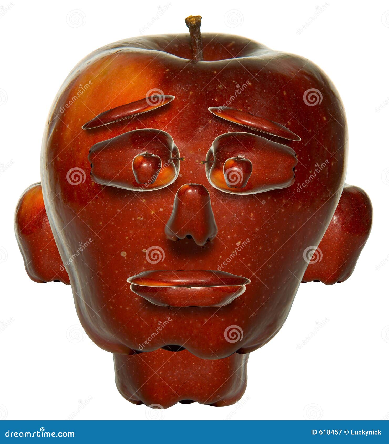 Apple face stock illustration. Illustration of snack, core - 618457