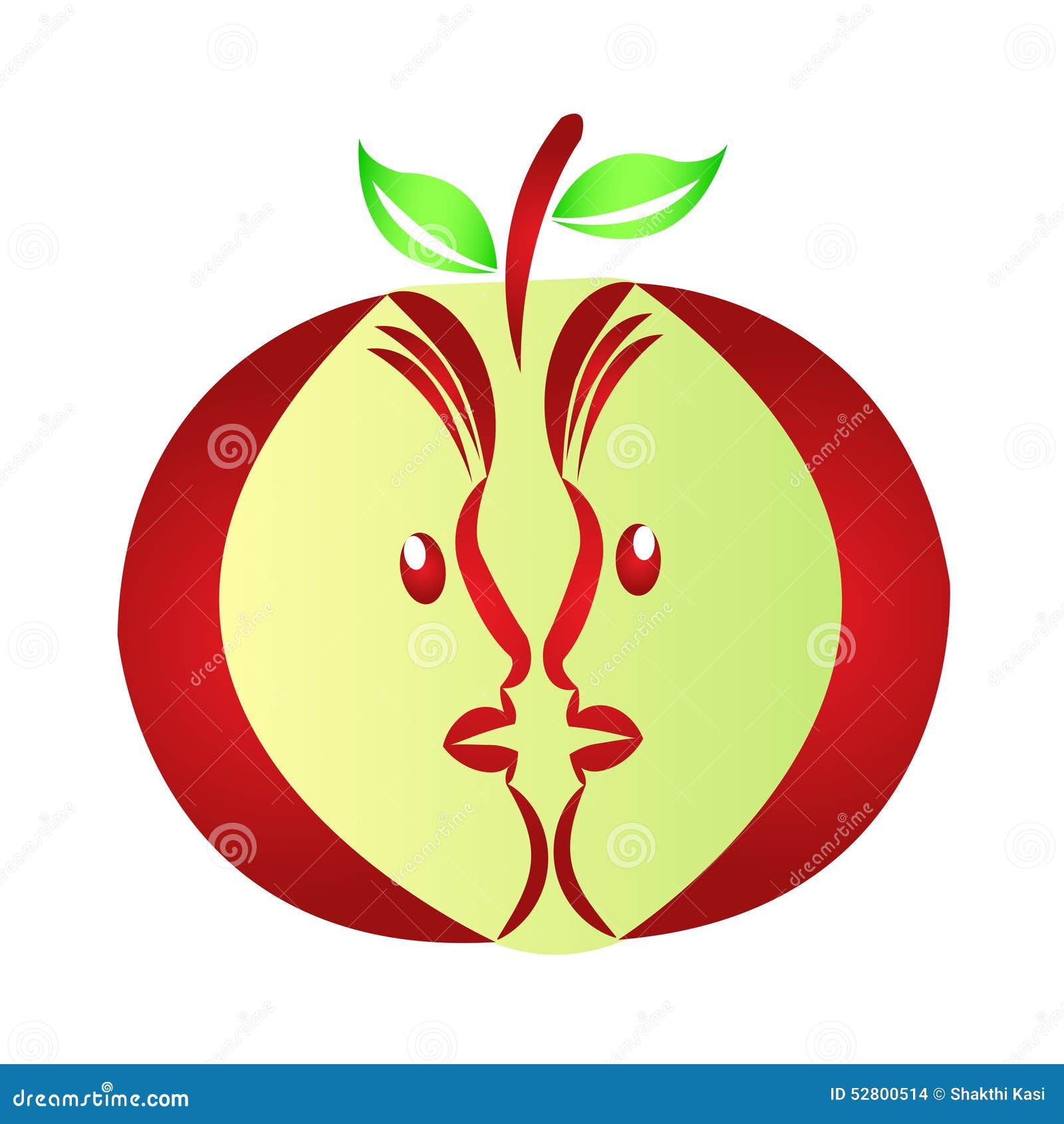 Apple face stock vector. Illustration of symbol, design - 52800514