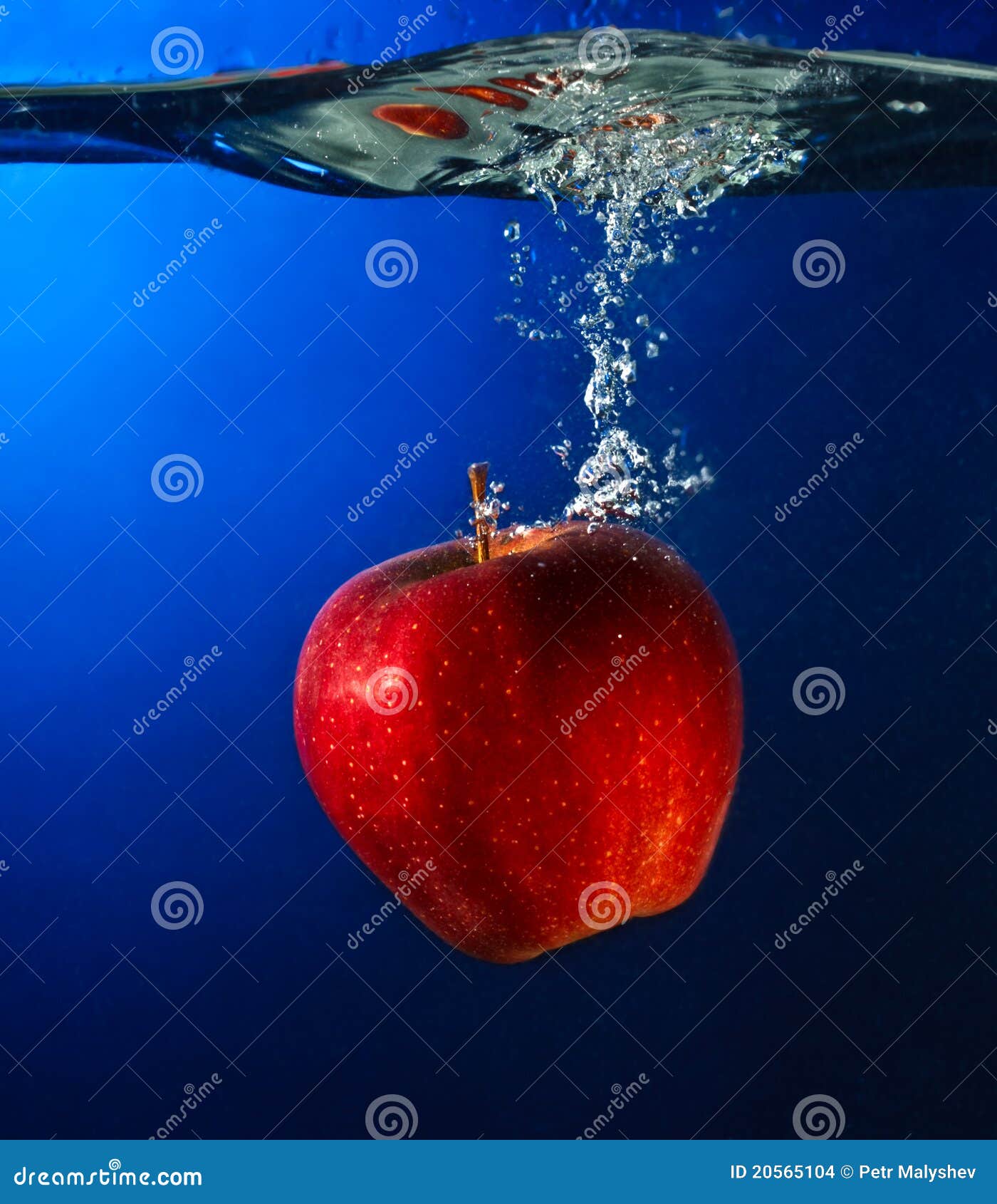 Apple Falling To Water stock photo. Image of aqua, food - 20565104